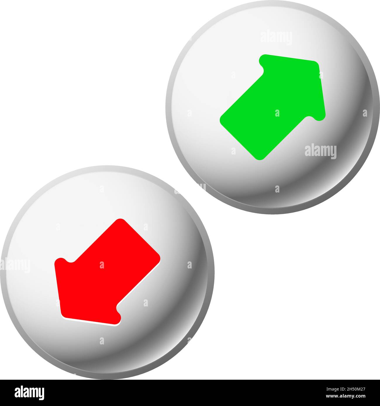 Green and red up and down arrow. Arrow pointing upwards, downwards ...