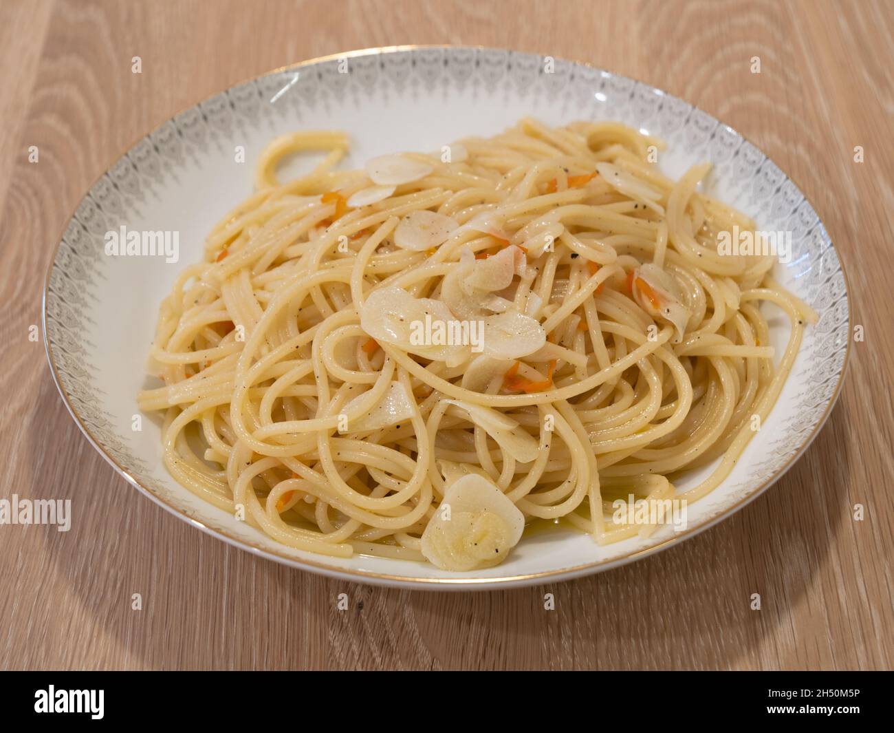Spaghetti Aglio, Olio e Peperoncino Pasta with Garlic, Olive Oil and ...