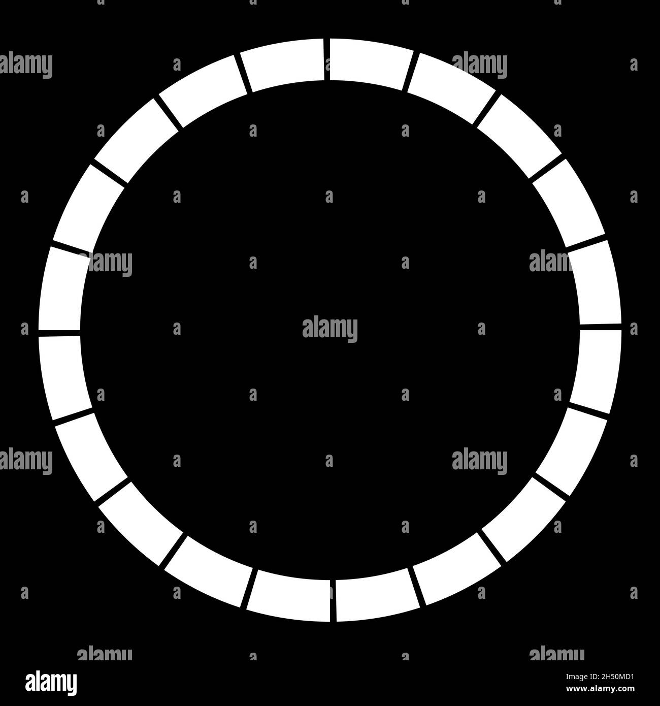 20 part, section segmented circle. Abstract dashed lines circular geometric element - stock ...