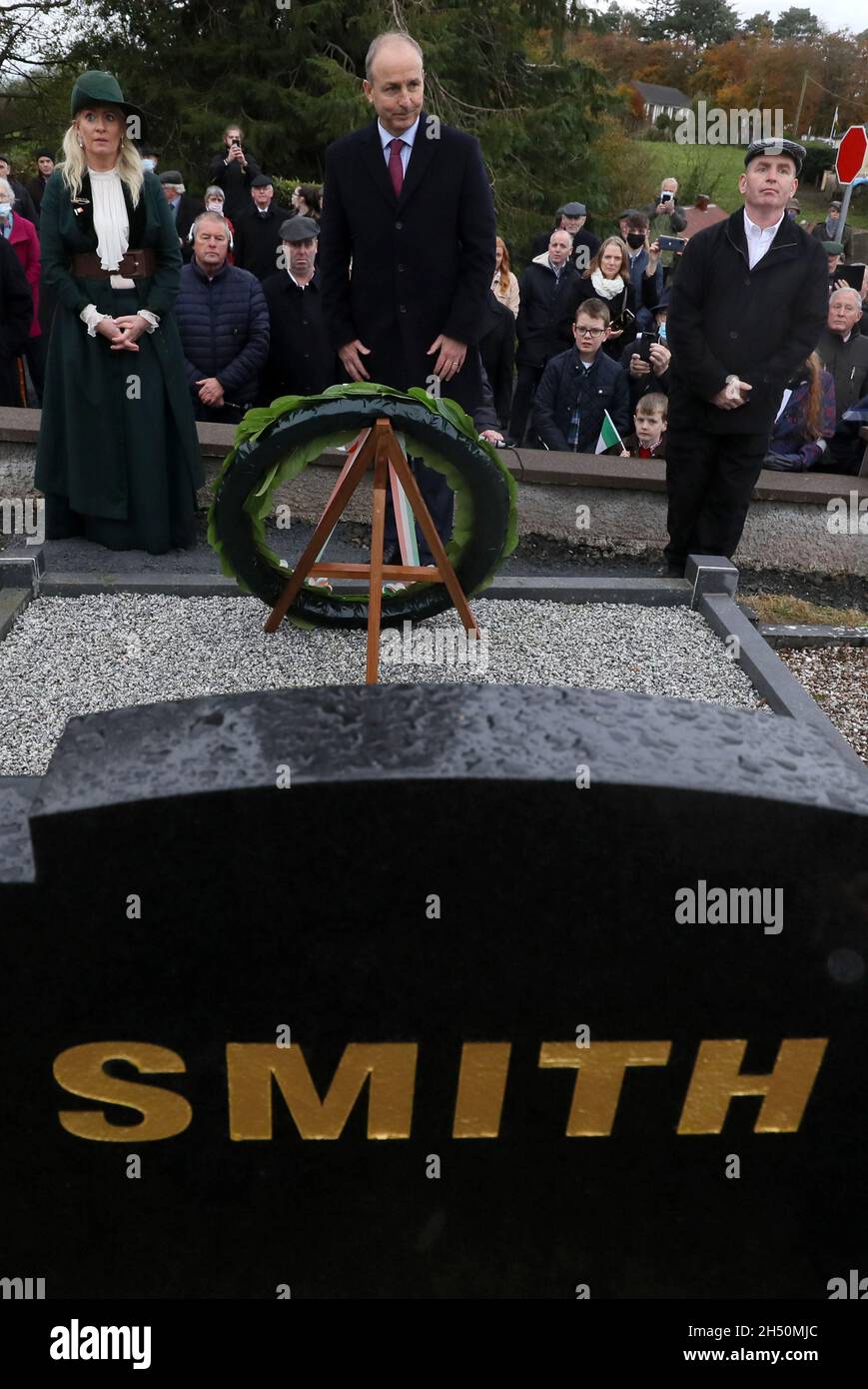 Taoiseach Micheal Martin visiting the grave of the late Paddy Smith at ...