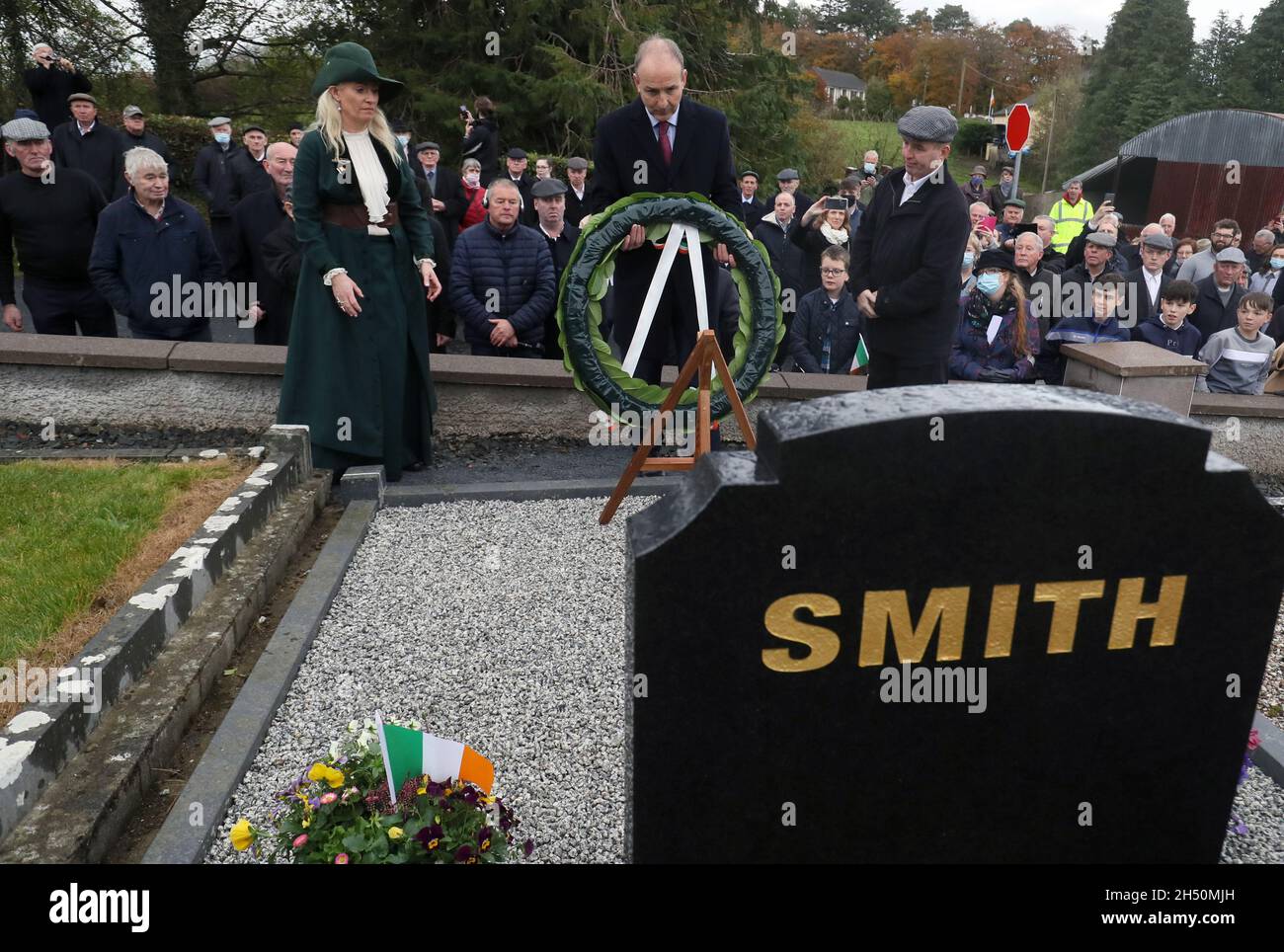 Taoiseach Micheal Martin visiting the grave of the late Paddy Smith at ...