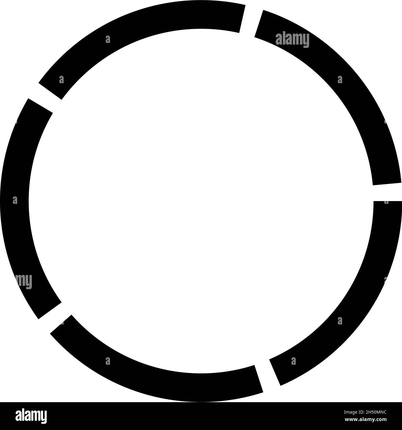 5 part, section segmented circle. Abstract dashed lines circular geometric element - stock ...