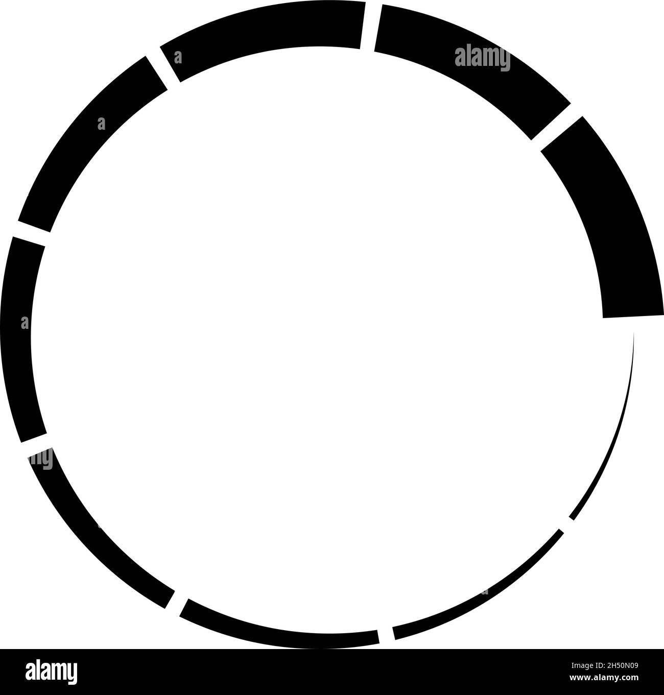 9 part, section segmented circle. Abstract dashed lines circular geometric element - stock ...