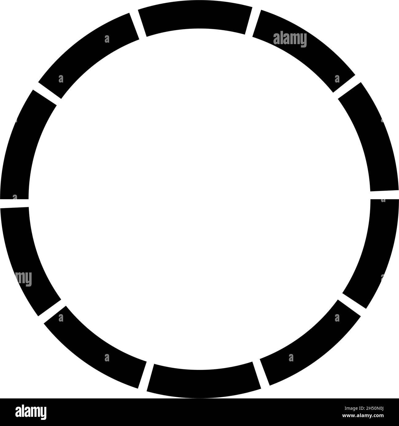 10 part, section segmented circle. Abstract dashed lines circular geometric element - stock ...