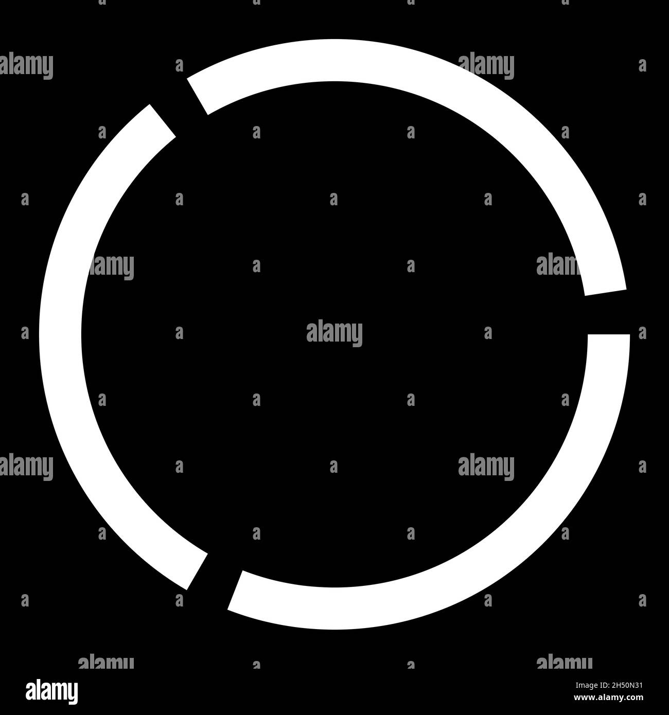 3 part, section segmented circle. Abstract dashed lines circular ...