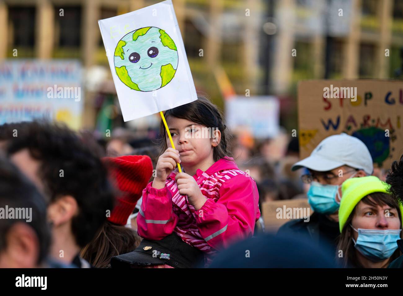Glasgow, Scotland, UK. 5th November 2021. Demonstrators on a Fridays For Future march on a ...