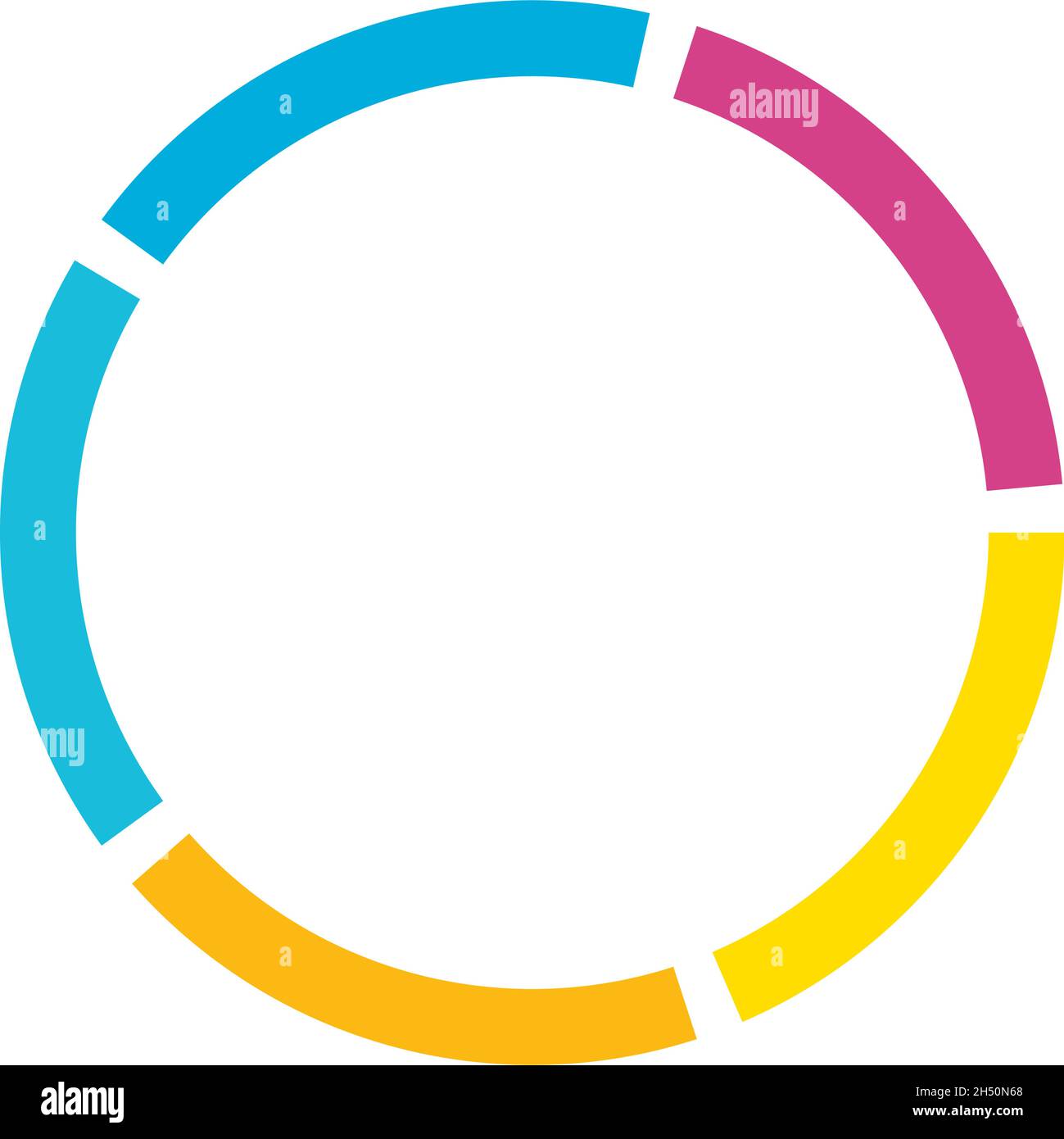 5 Part Section Segmented Circle Abstract Dashed Lines Circular Geometric Element Stock 