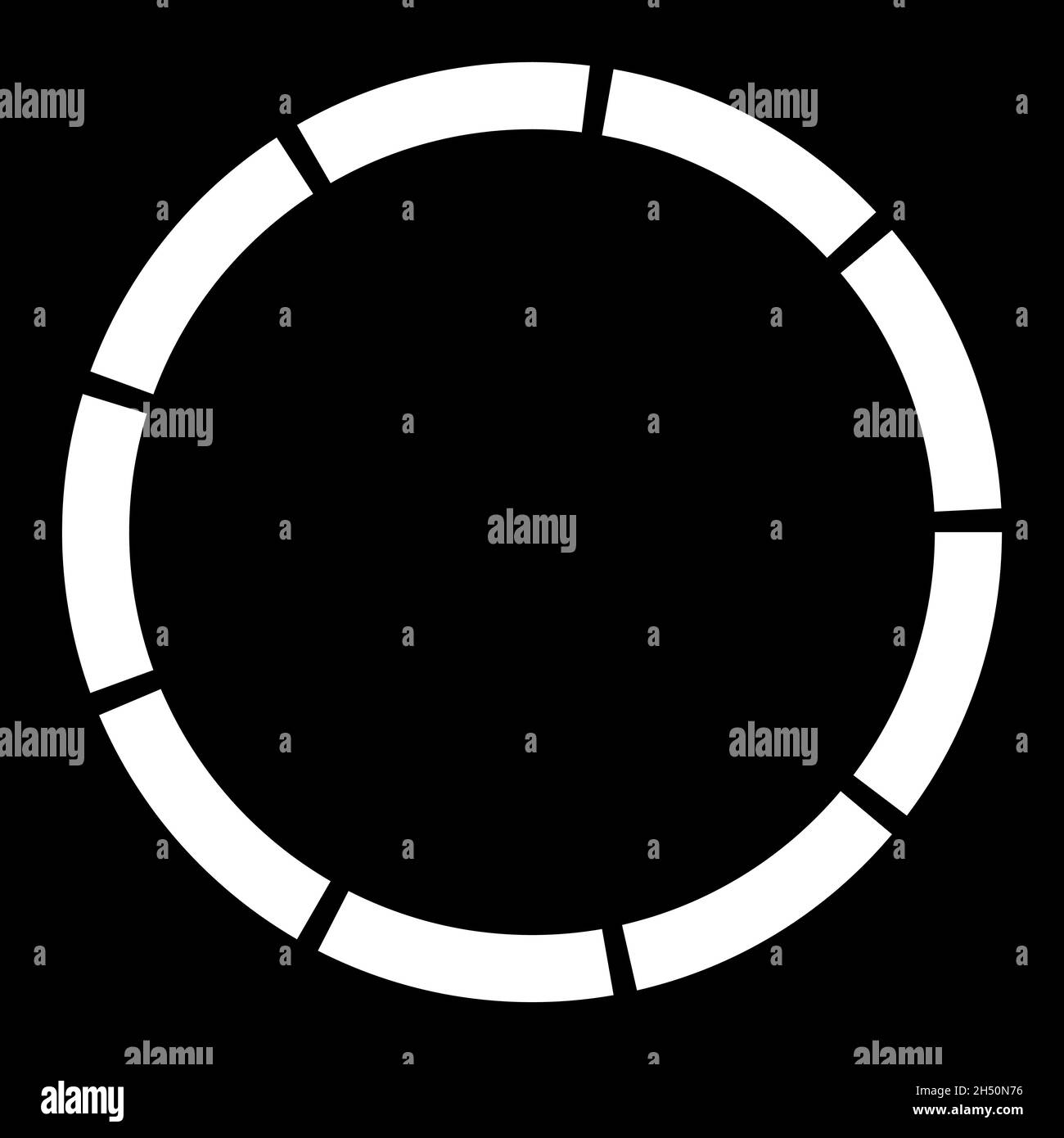 9 part, section segmented circle. Abstract dashed lines circular geometric element - stock ...