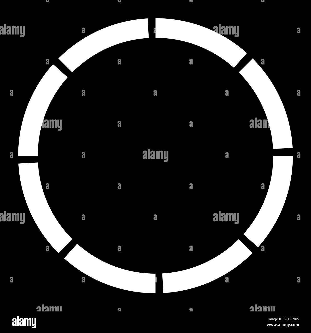 8 part, section segmented circle. Abstract dashed lines circular geometric element - stock ...