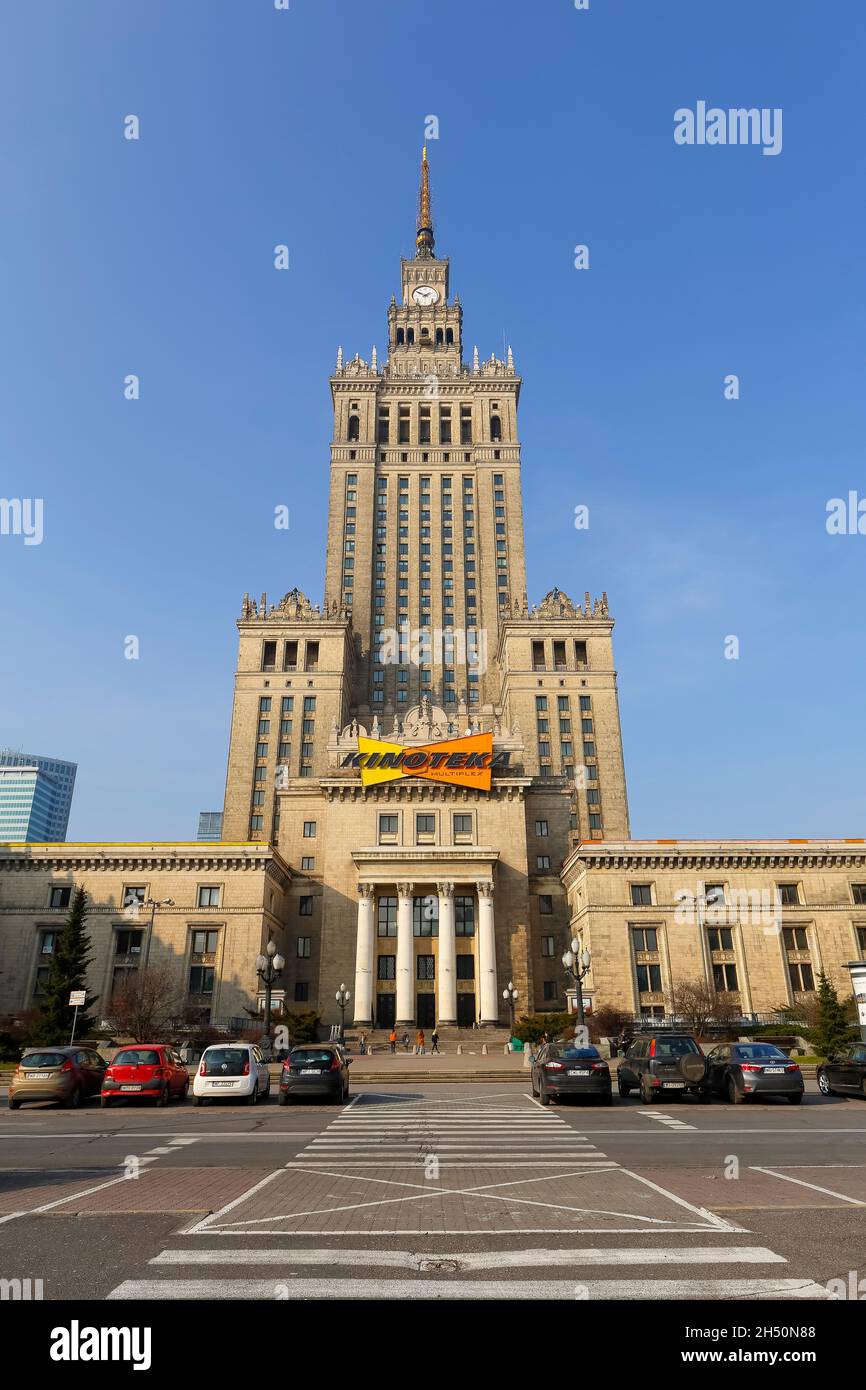Warsaw, Poland - February 28, 2016: Palace of Culture and Science, the ...