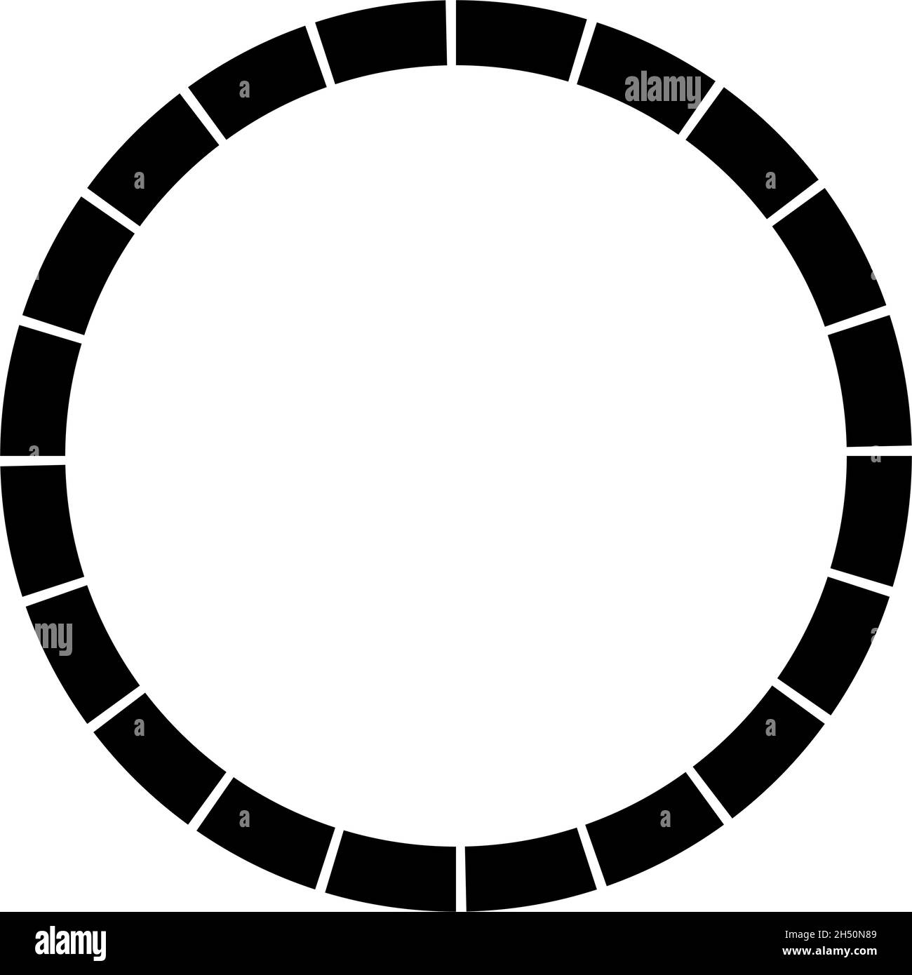 20 part, section segmented circle. Abstract dashed lines circular ...