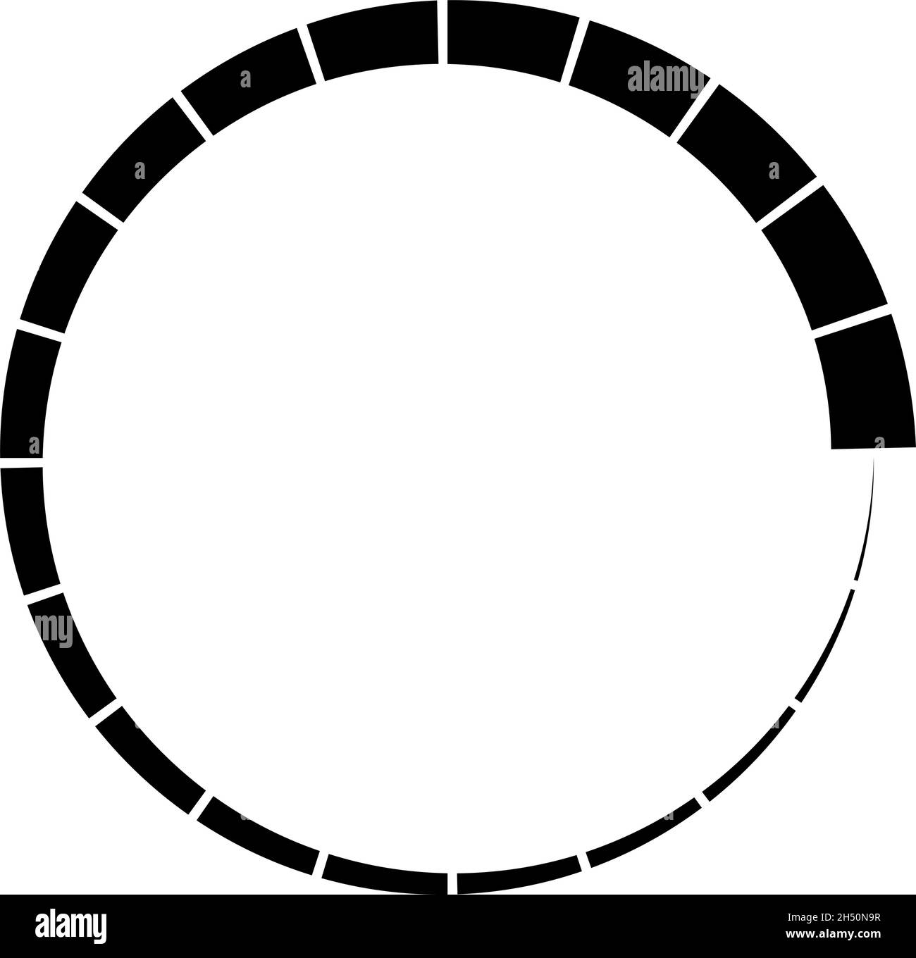 20 part, section segmented circle. Abstract dashed lines circular geometric element - stock ...