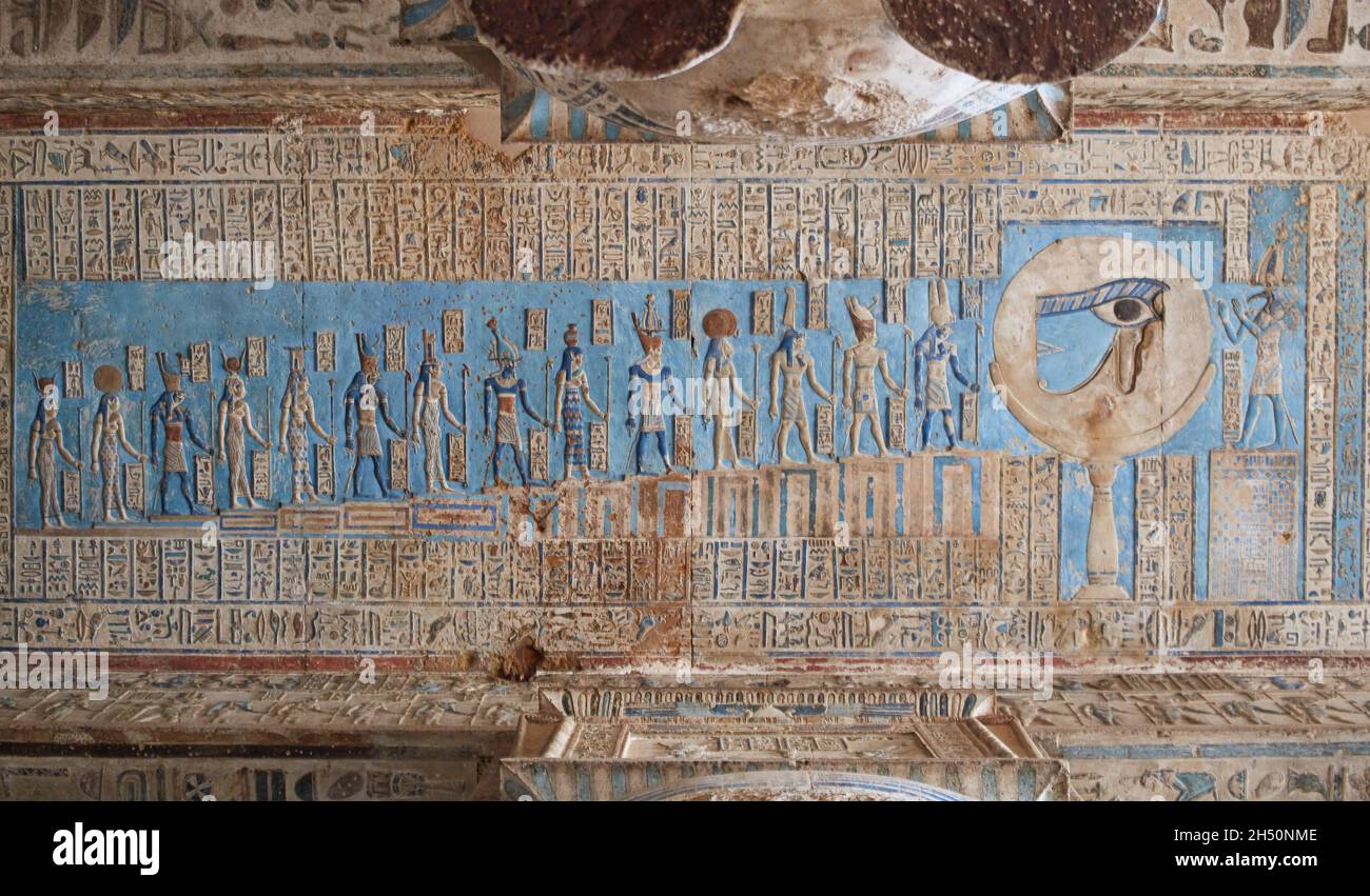 The Hathor Columns of Dendera Temple Stock Photo - Alamy