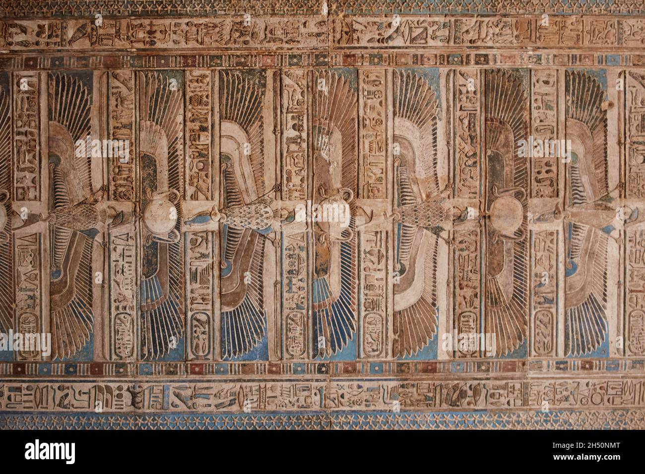 The Hathor Columns of Dendera Temple Stock Photo - Alamy