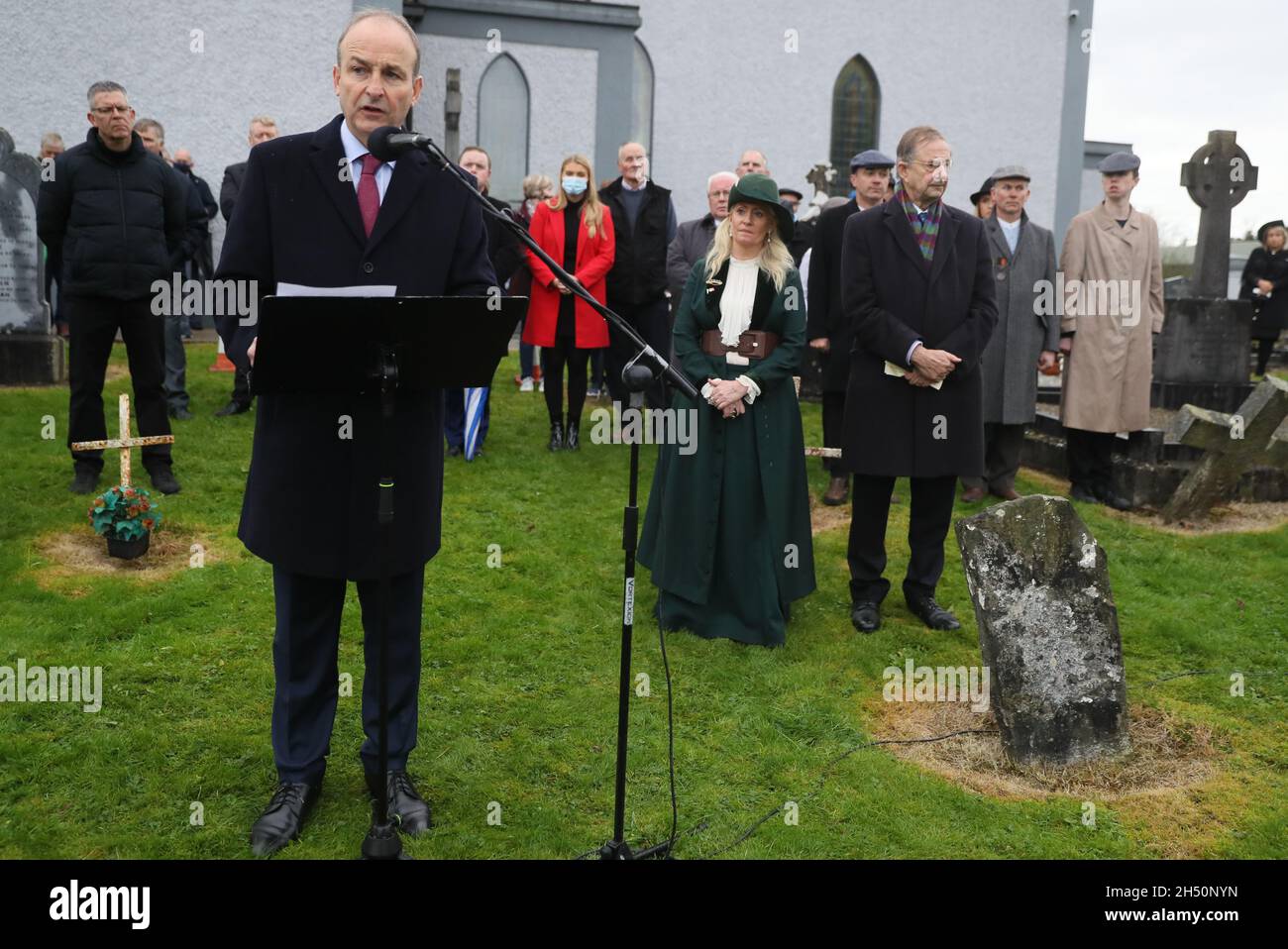 Taoiseach Micheal Martin speaks during a commemoration of the late ...