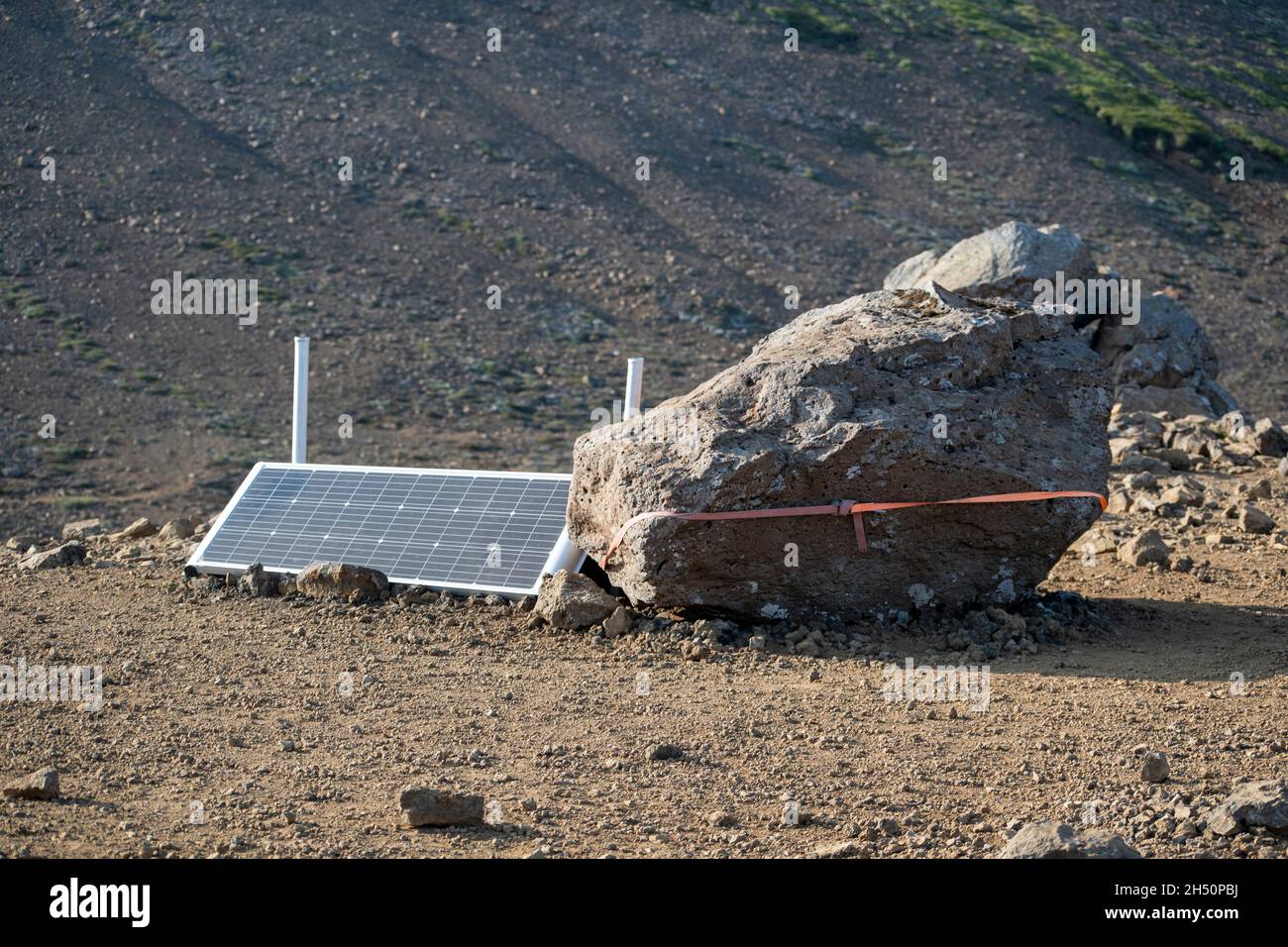 Landscape of solar panels at Fagradalsfjall Iceland Stock Photo - Alamy