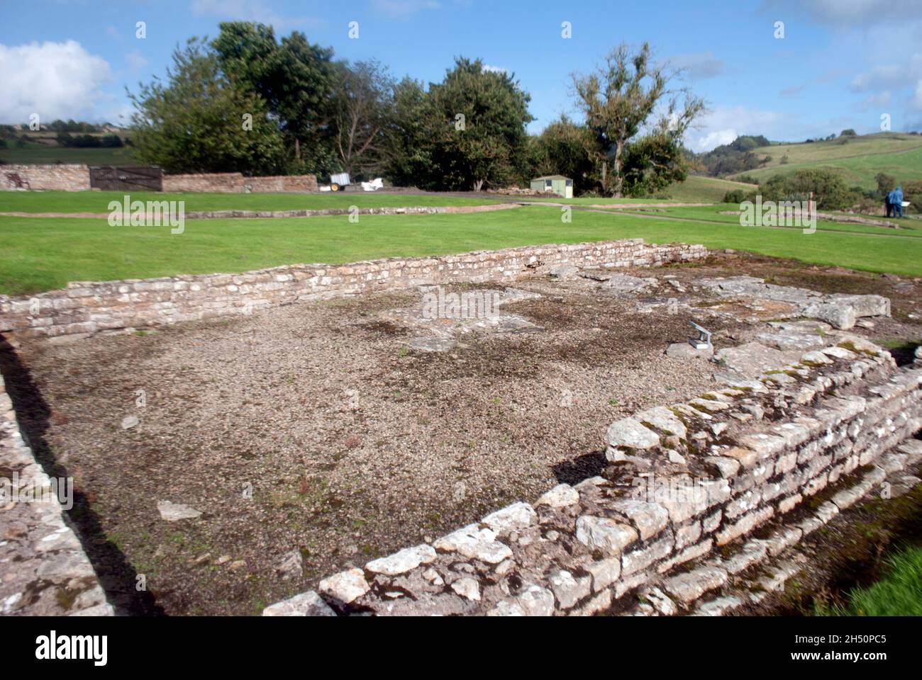 Excavated Roman ruins at Vindolanda Fort and museum, Bardon Mill ...