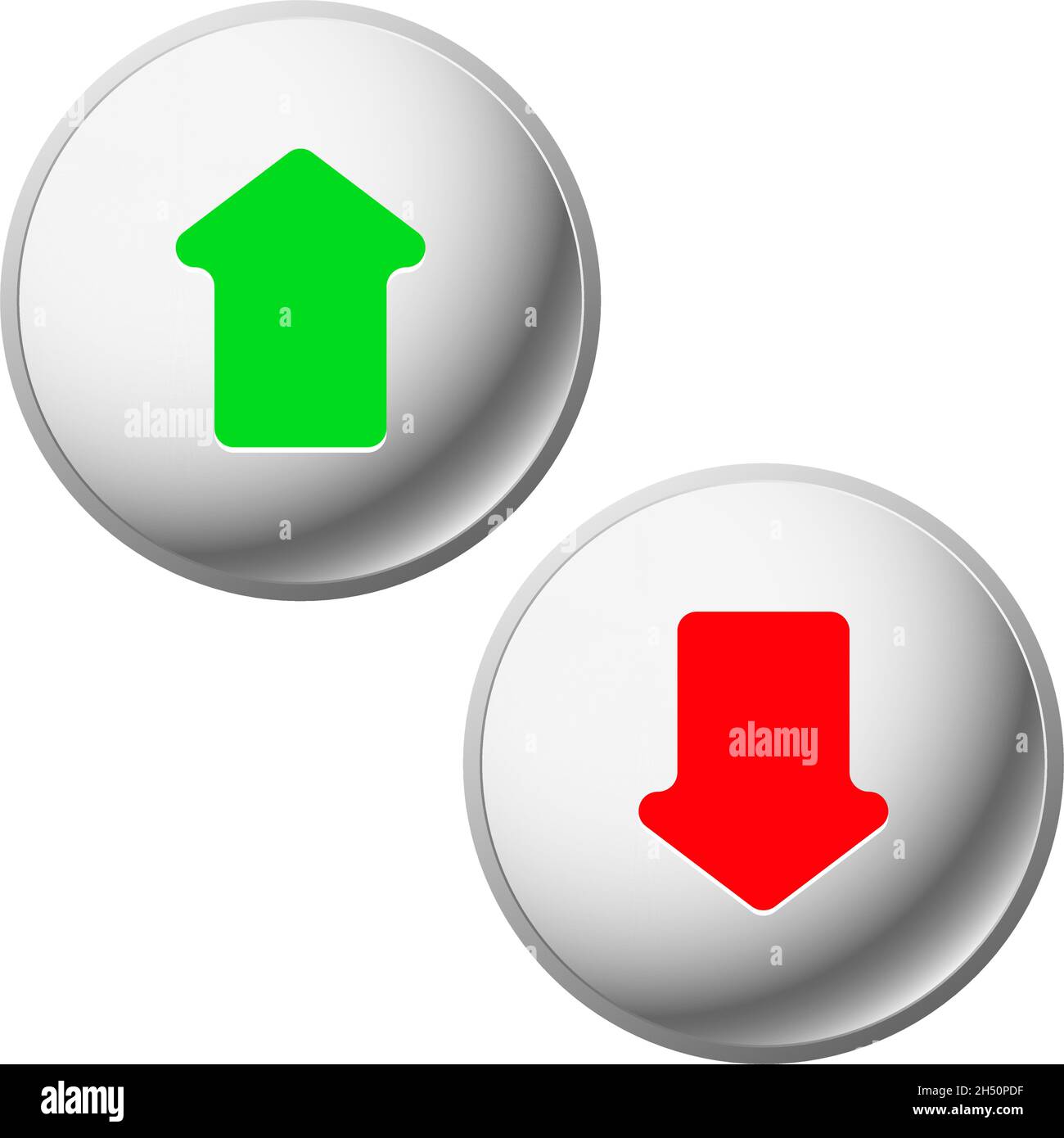 Green and red up and down arrow. Arrow pointing upwards, downwards ...