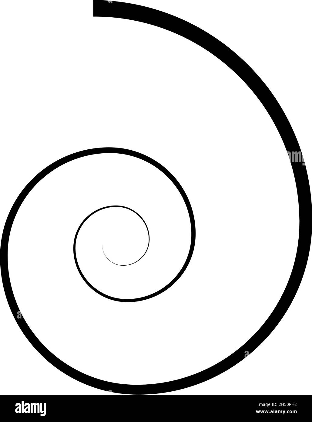 Spiral, swirl, twirl element. Bine, tendril shapes. Curly, curvy and ...