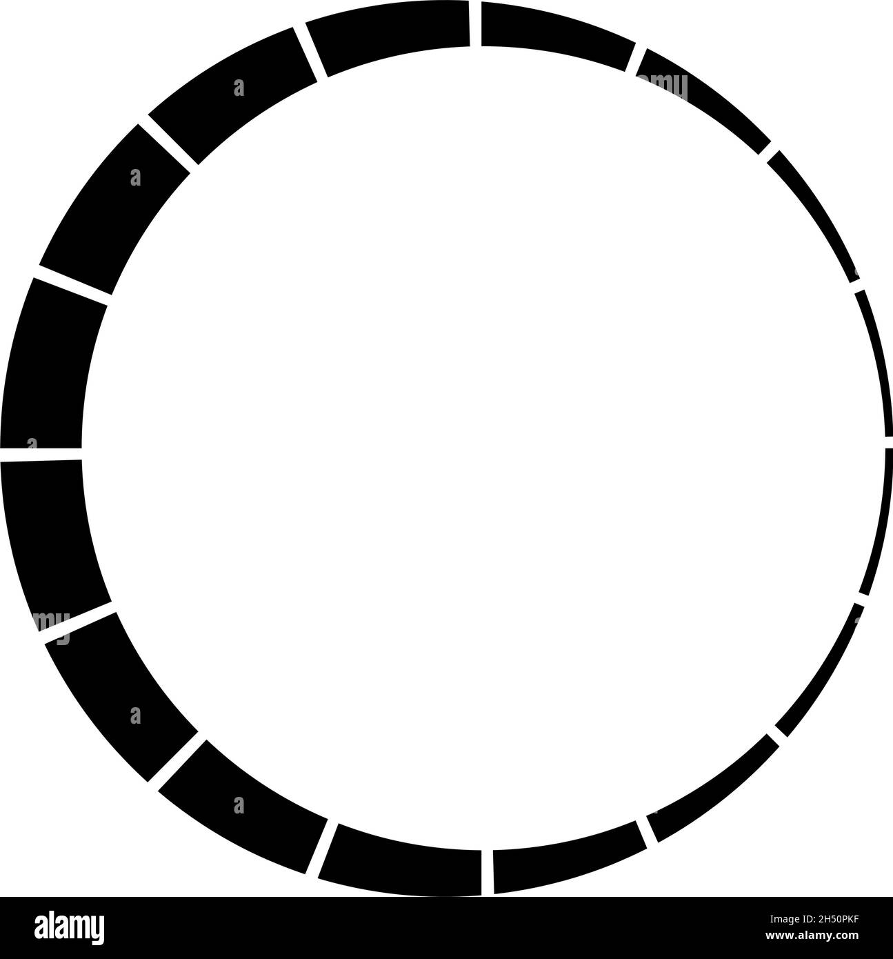 15 Part Section Segmented Circle Abstract Dashed Lines Circular Geometric Element Stock 