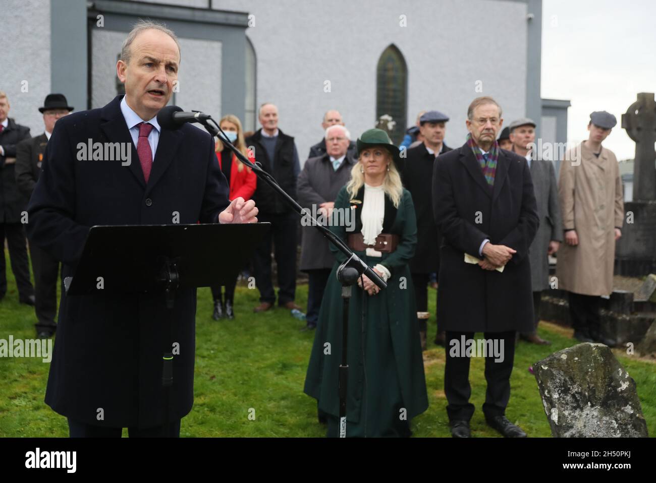 Taoiseach Micheal Martin speaks during a commemoration of the late ...