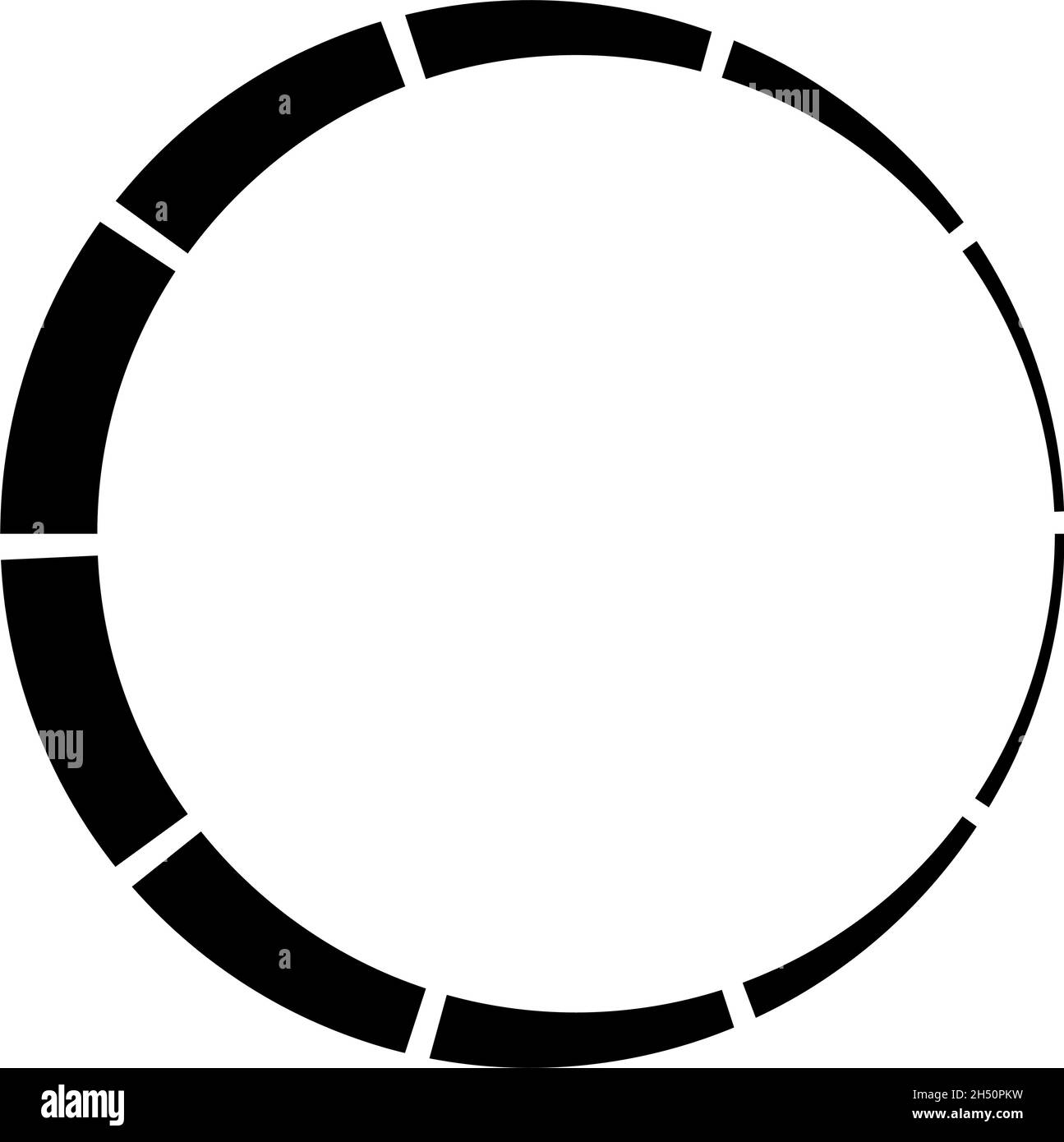 10 part, section segmented circle. Abstract dashed lines circular geometric element - stock ...