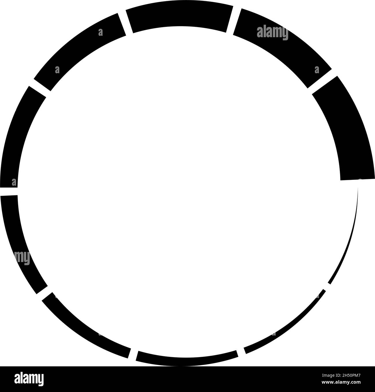 10 part, section segmented circle. Abstract dashed lines circular geometric element - stock ...
