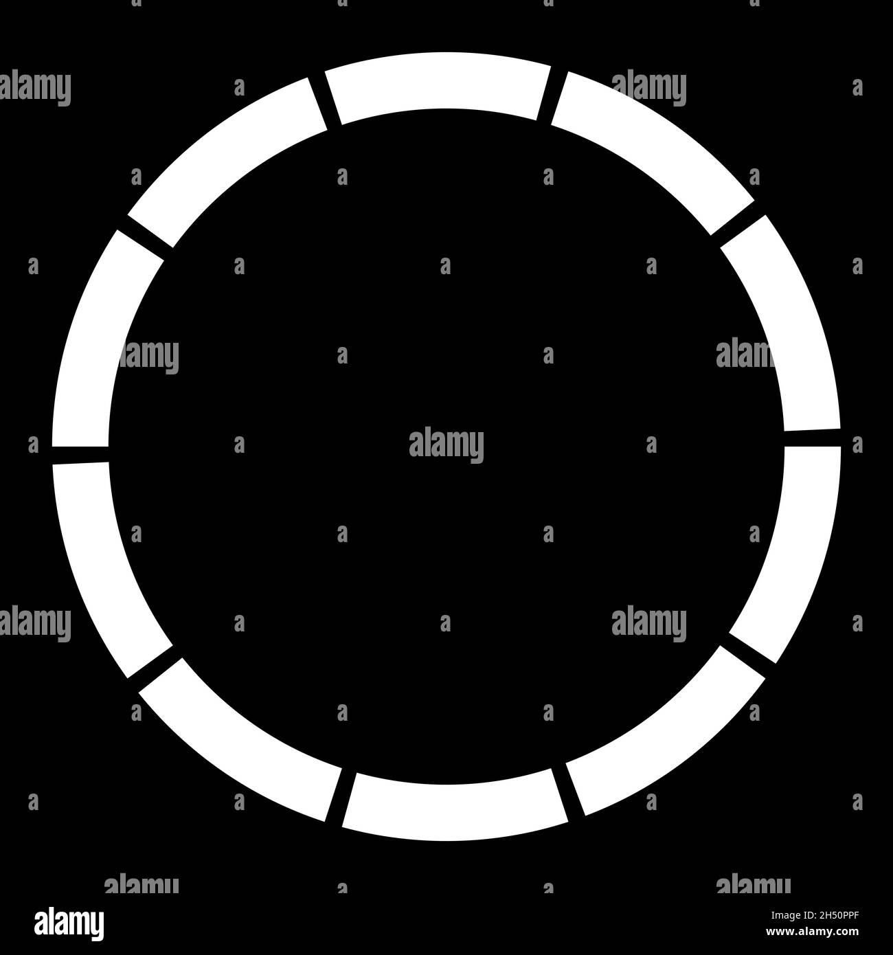 10 part, section segmented circle. Abstract dashed lines circular geometric element - stock ...