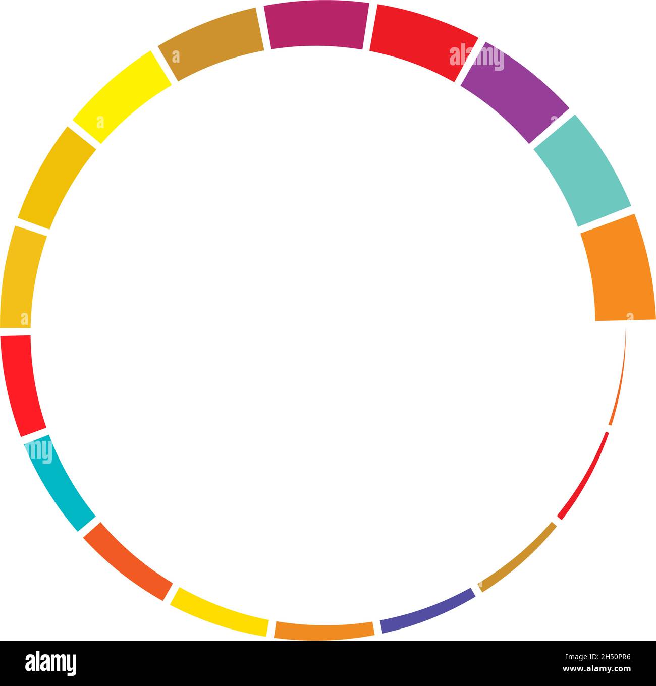 18 part, section segmented circle. Abstract dashed lines circular geometric element - stock ...