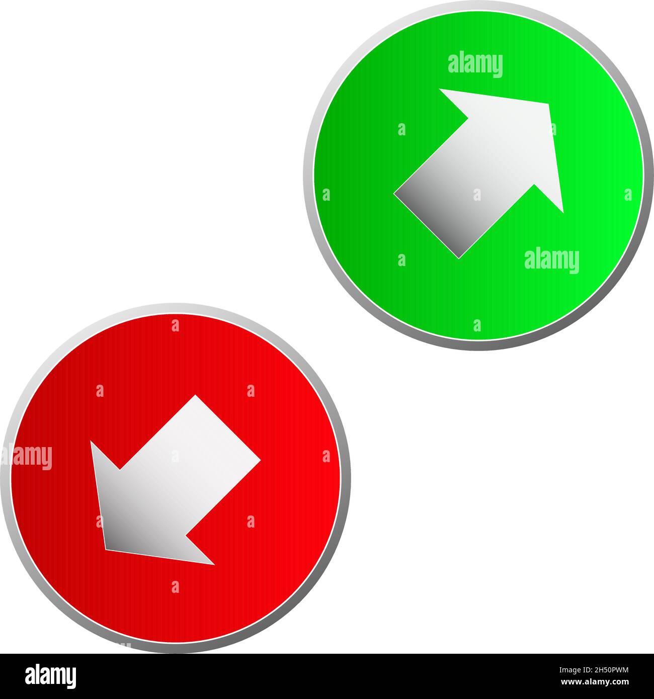 Green and red up and down arrow. Arrow pointing upwards, downwards ...
