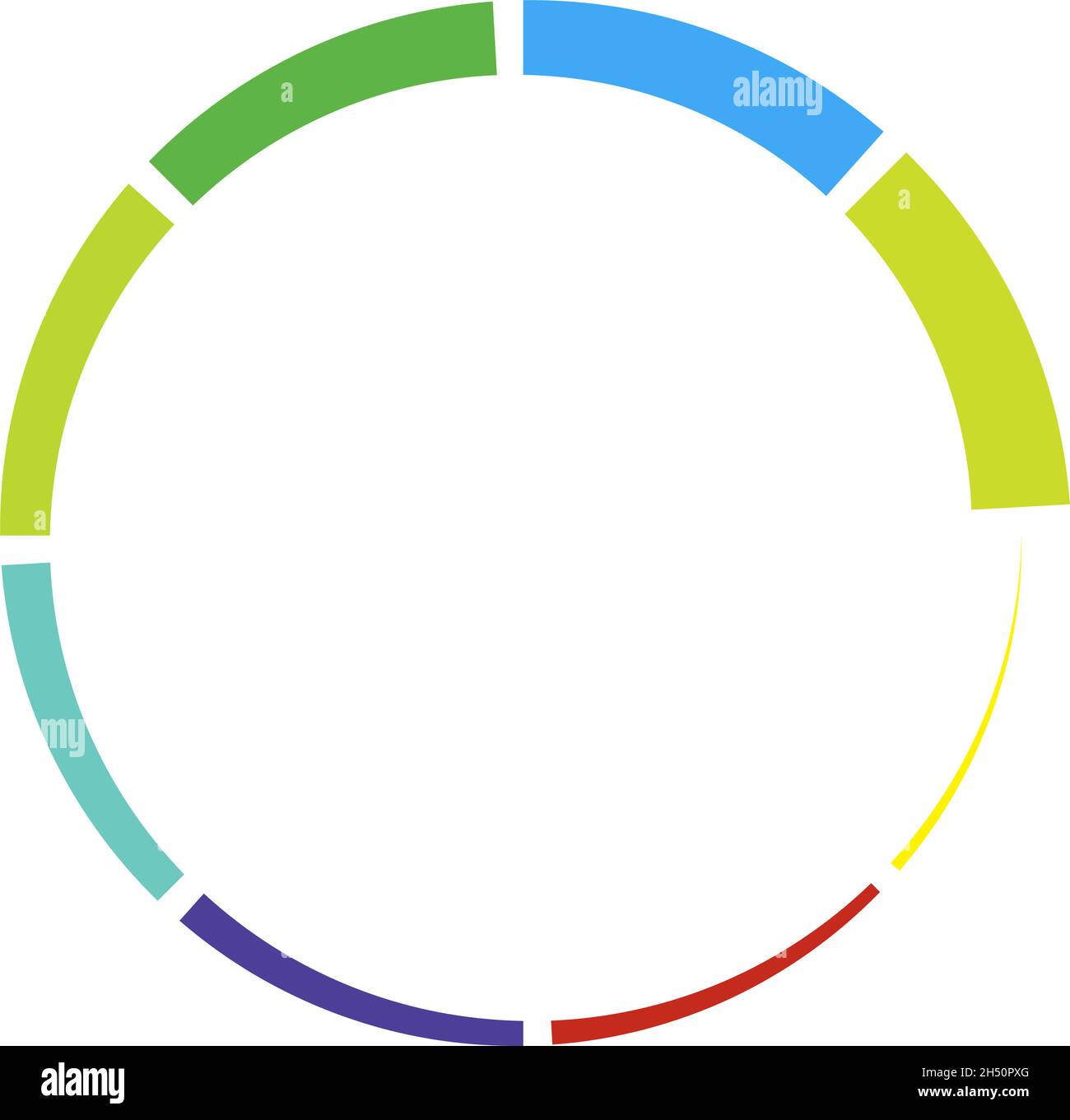 8 part, section segmented circle. Abstract dashed lines circular geometric element - stock ...