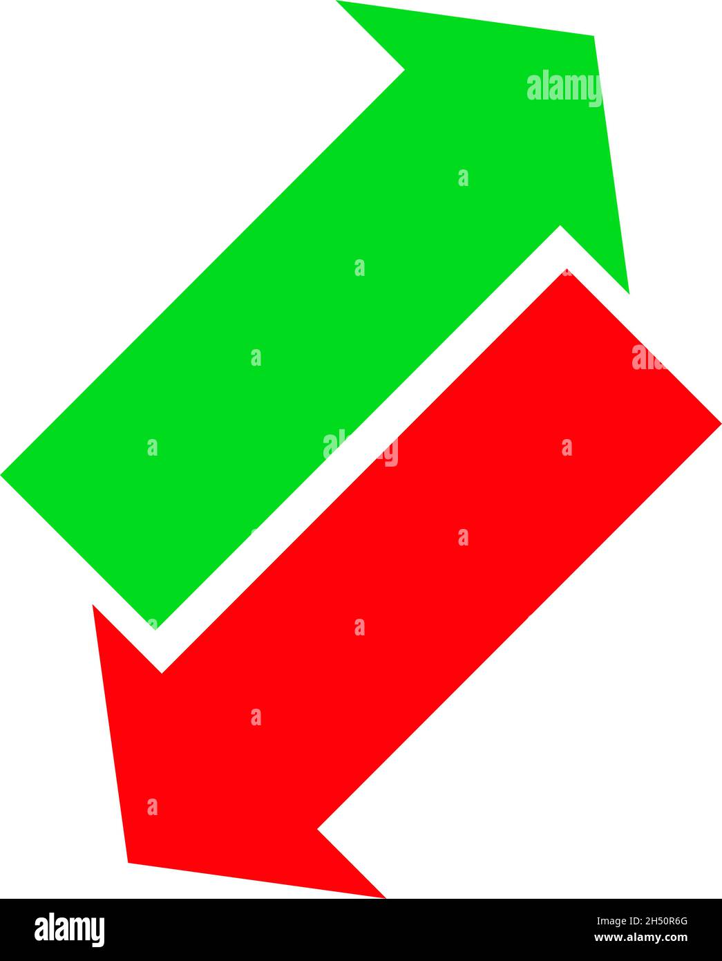Green and red up and down arrow. Arrow pointing upwards, downwards - stock vector illustration ...