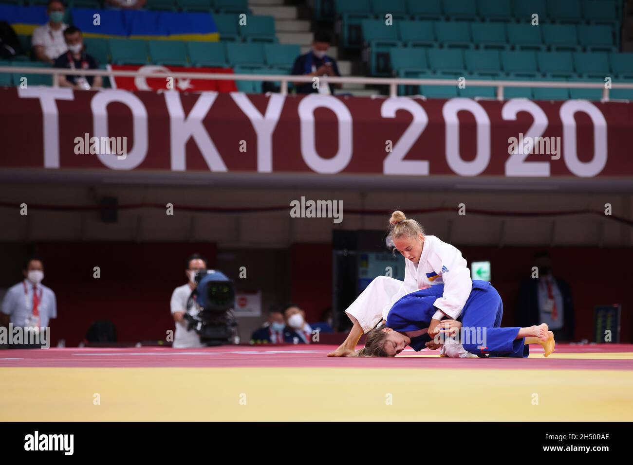 JULY 24th, 2021 - TOKYO, JAPAN: Daria BILODID of Ukraine (white) beats ...