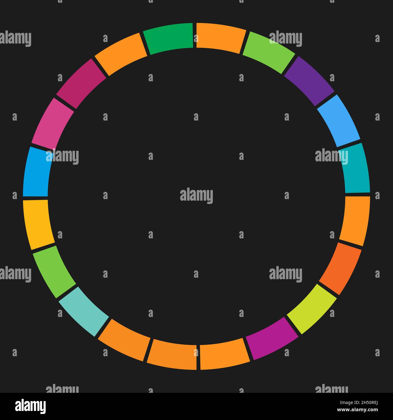 20 part, section segmented circle. Abstract dashed lines circular geometric element - stock ...