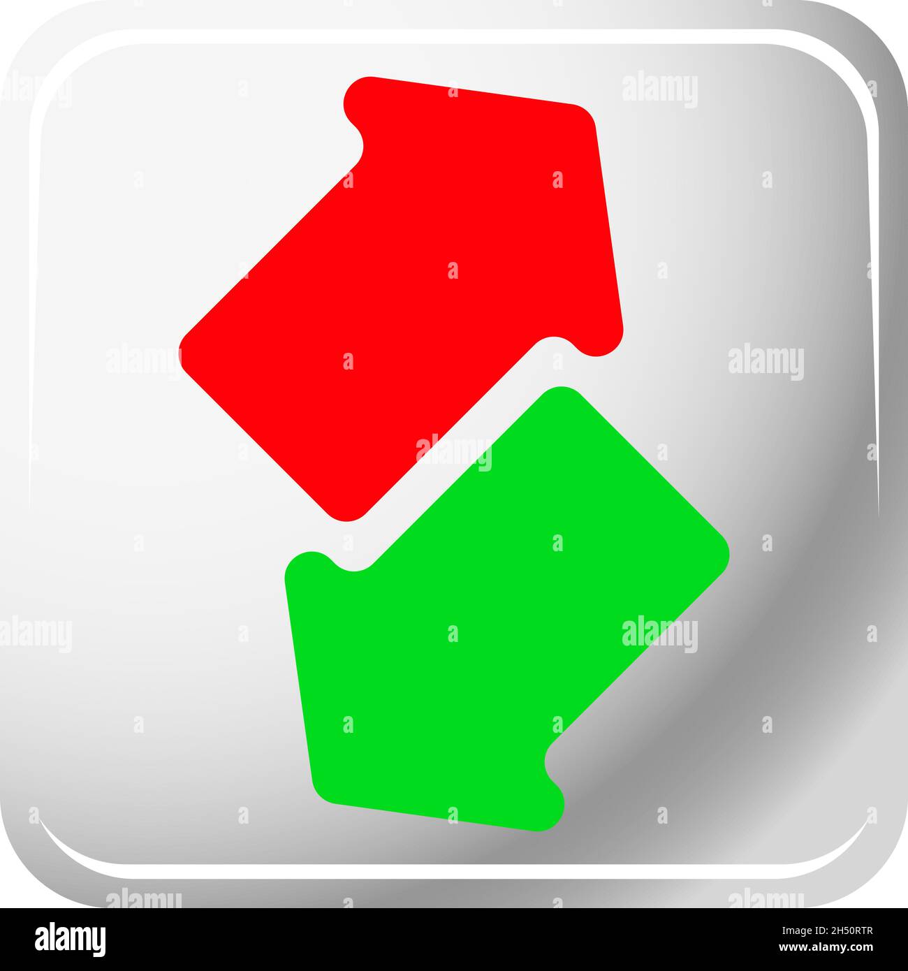 Green and red up and down arrow. Arrow pointing upwards, downwards ...