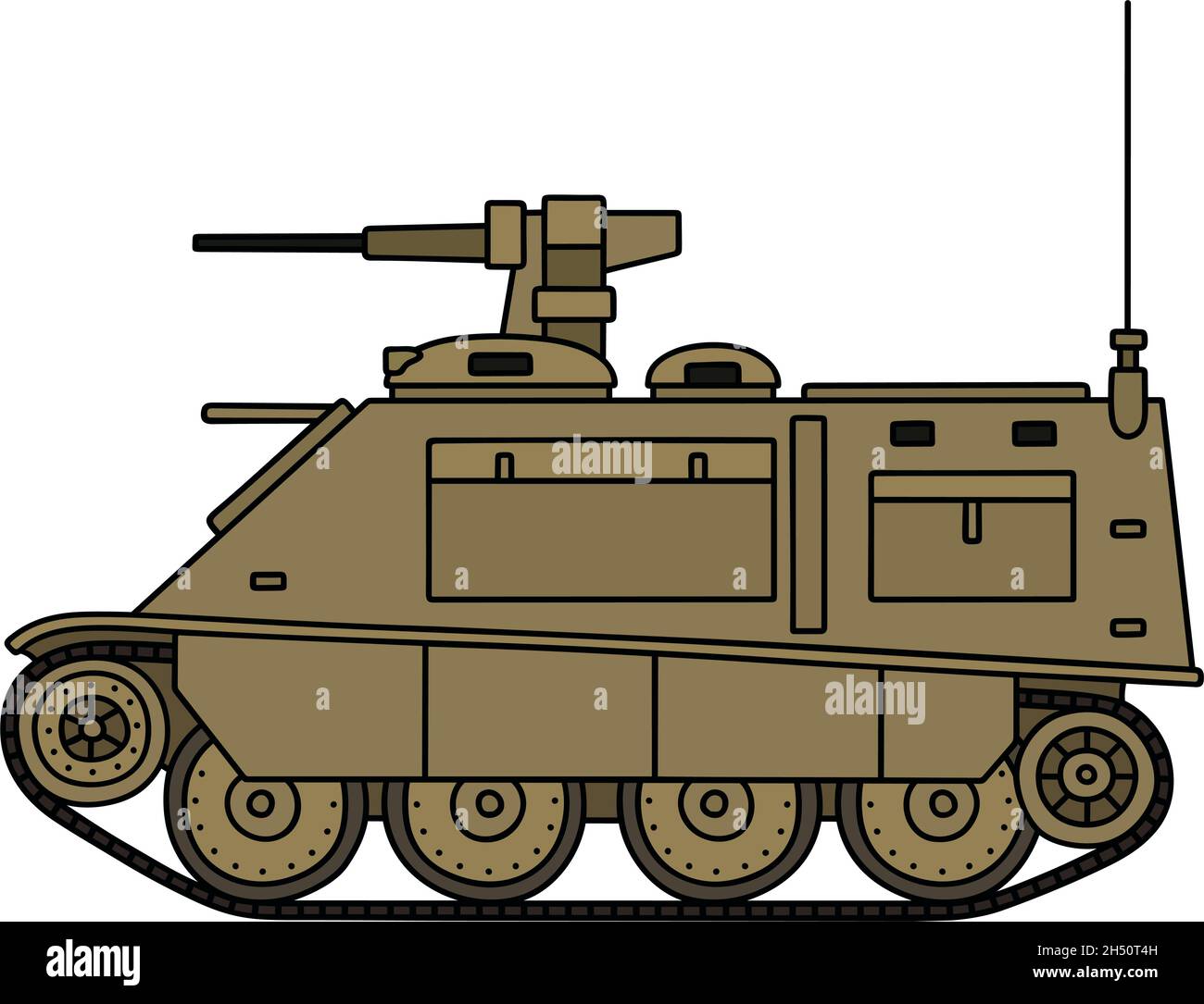 Hand drawing of an old sand small armored vehicle Stock Vector Image ...