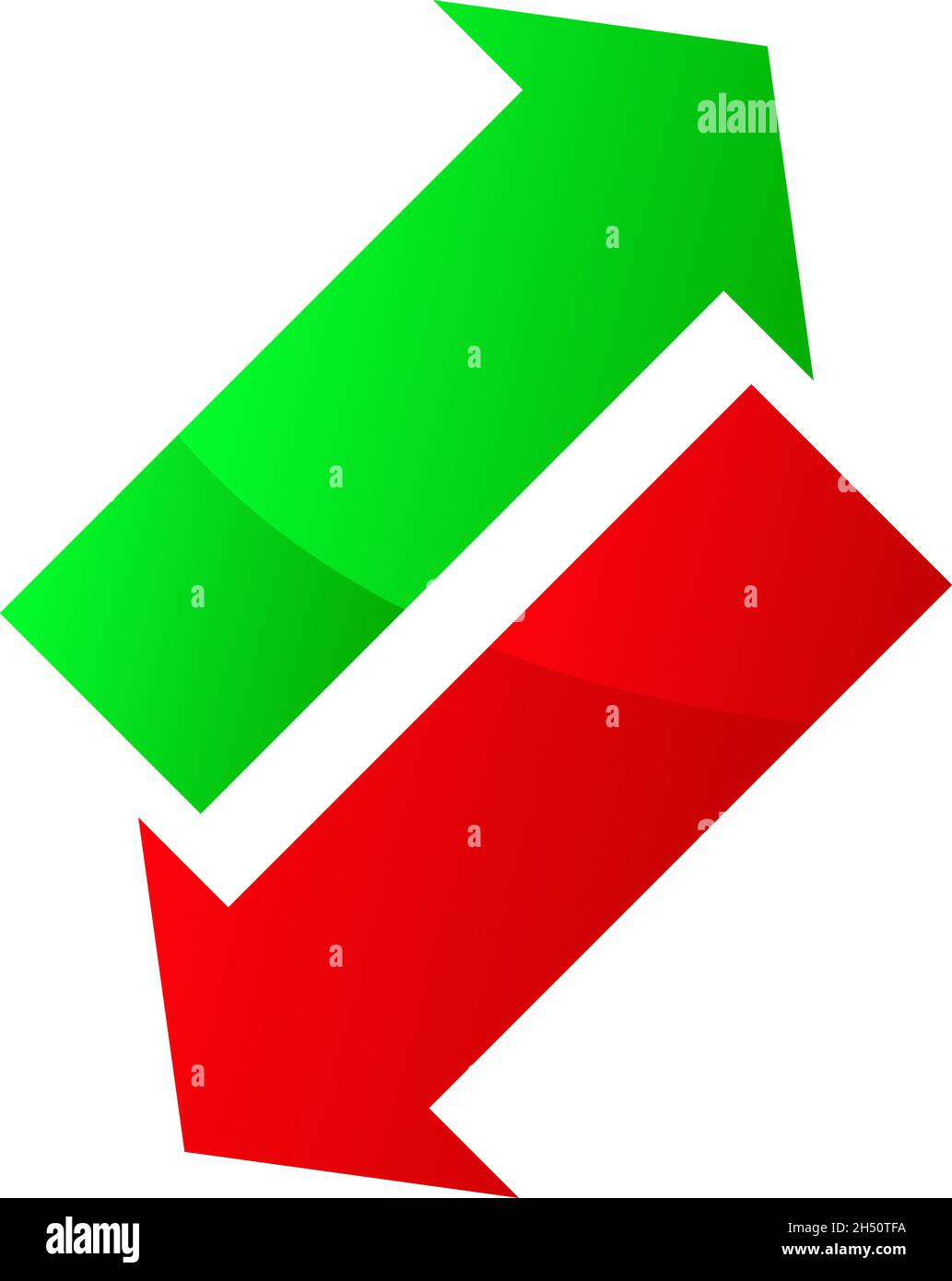 Green and red up and down arrow. Arrow pointing upwards, downwards ...