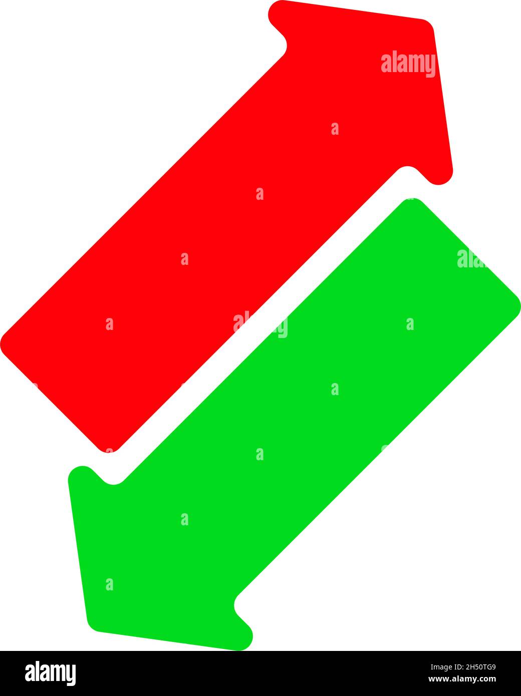 Green and red up and down arrow. Arrow pointing upwards, downwards ...