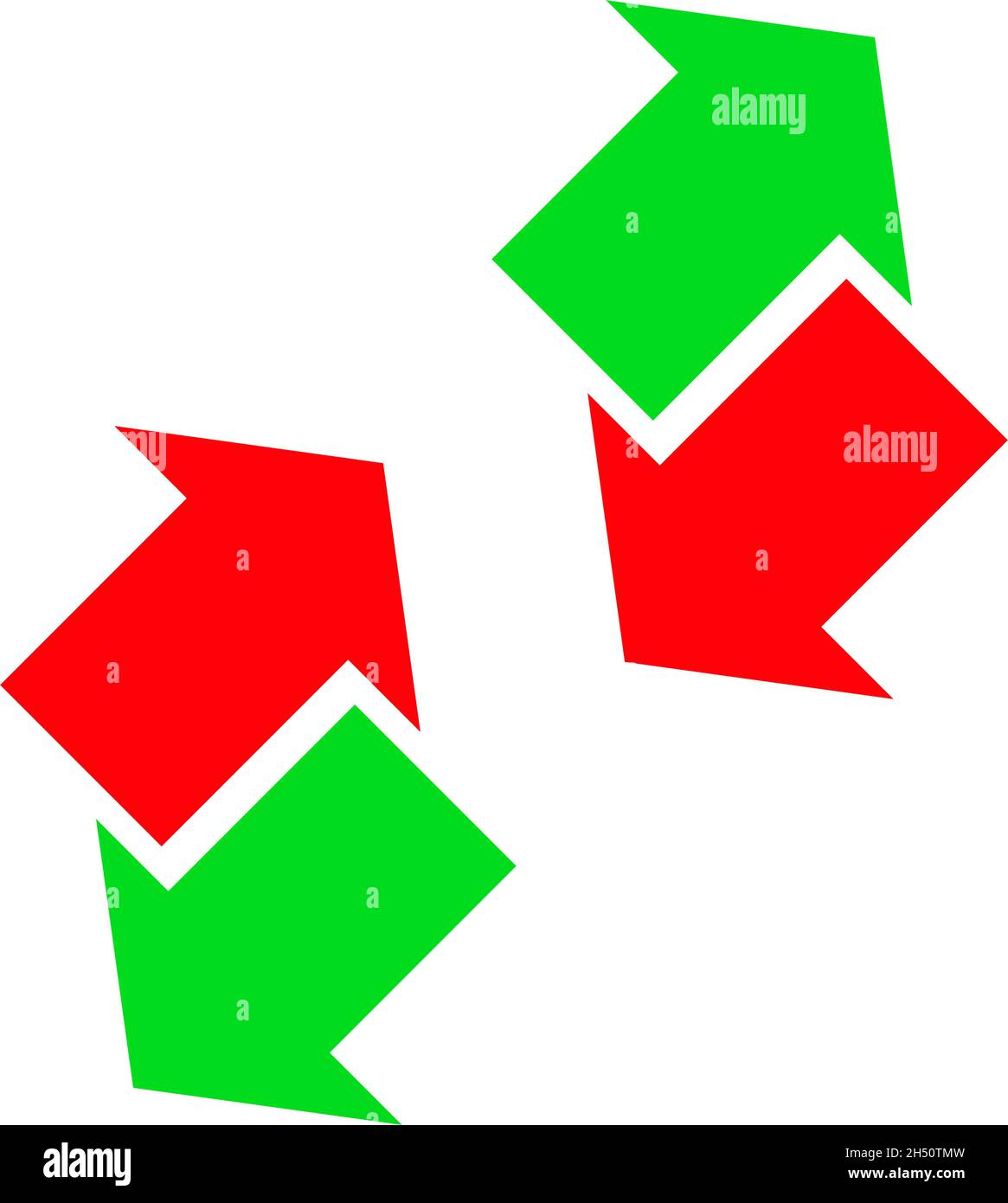 Green and red up and down arrow. Arrow pointing upwards, downwards ...