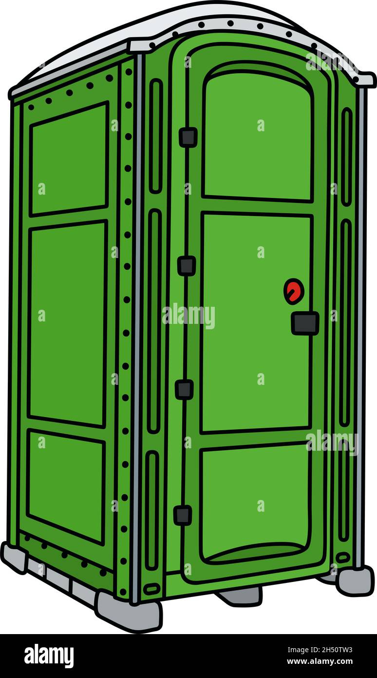 Hand drawing of a green plastic mobile toilet Stock Vector Image & Art ...