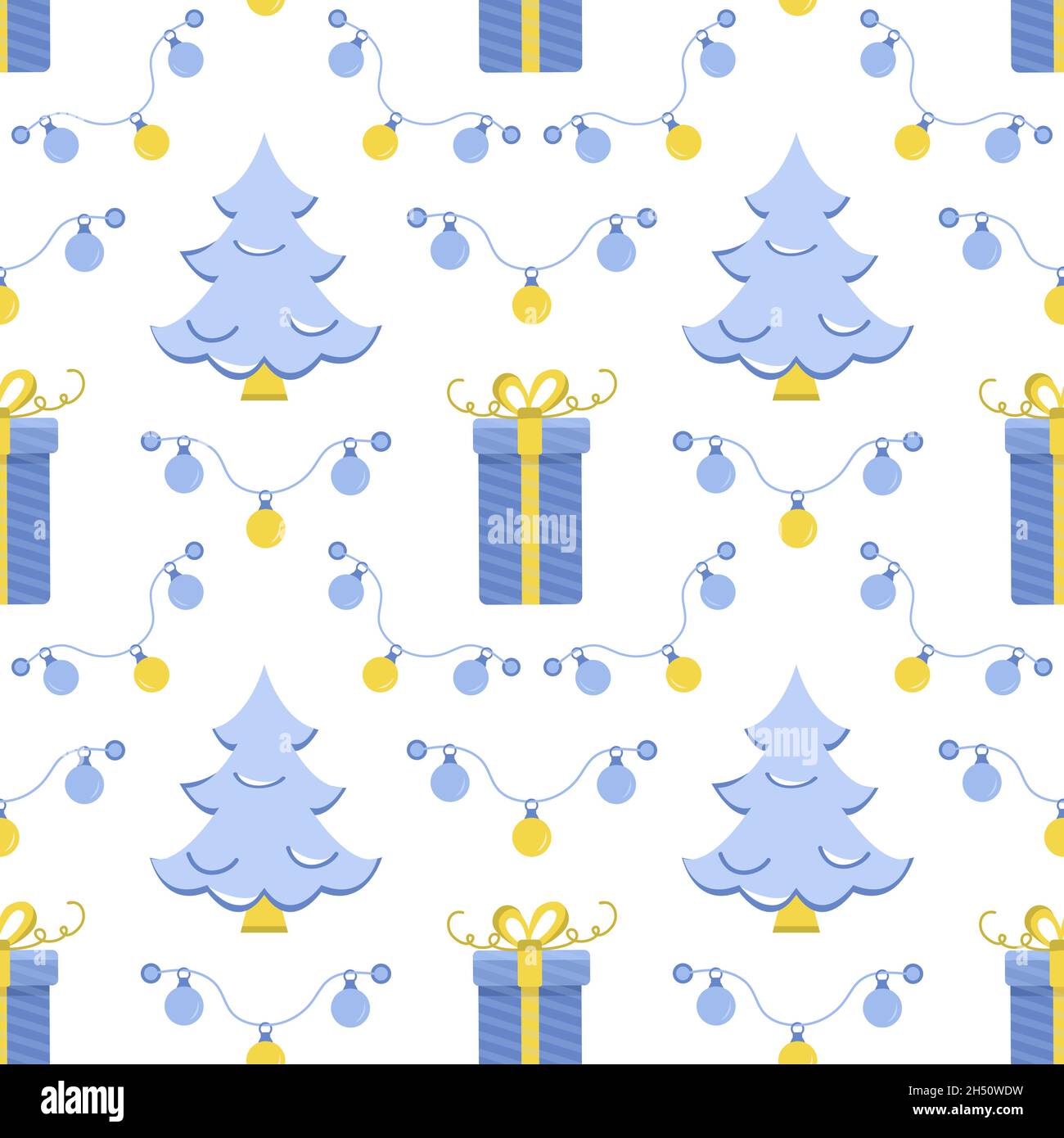 Happy New Year 2022 Merry Christmas Seamless Pattern Vector ...