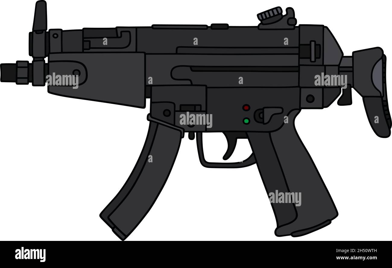 Hand drawing of a small submachine gun Stock Vector Image & Art - Alamy