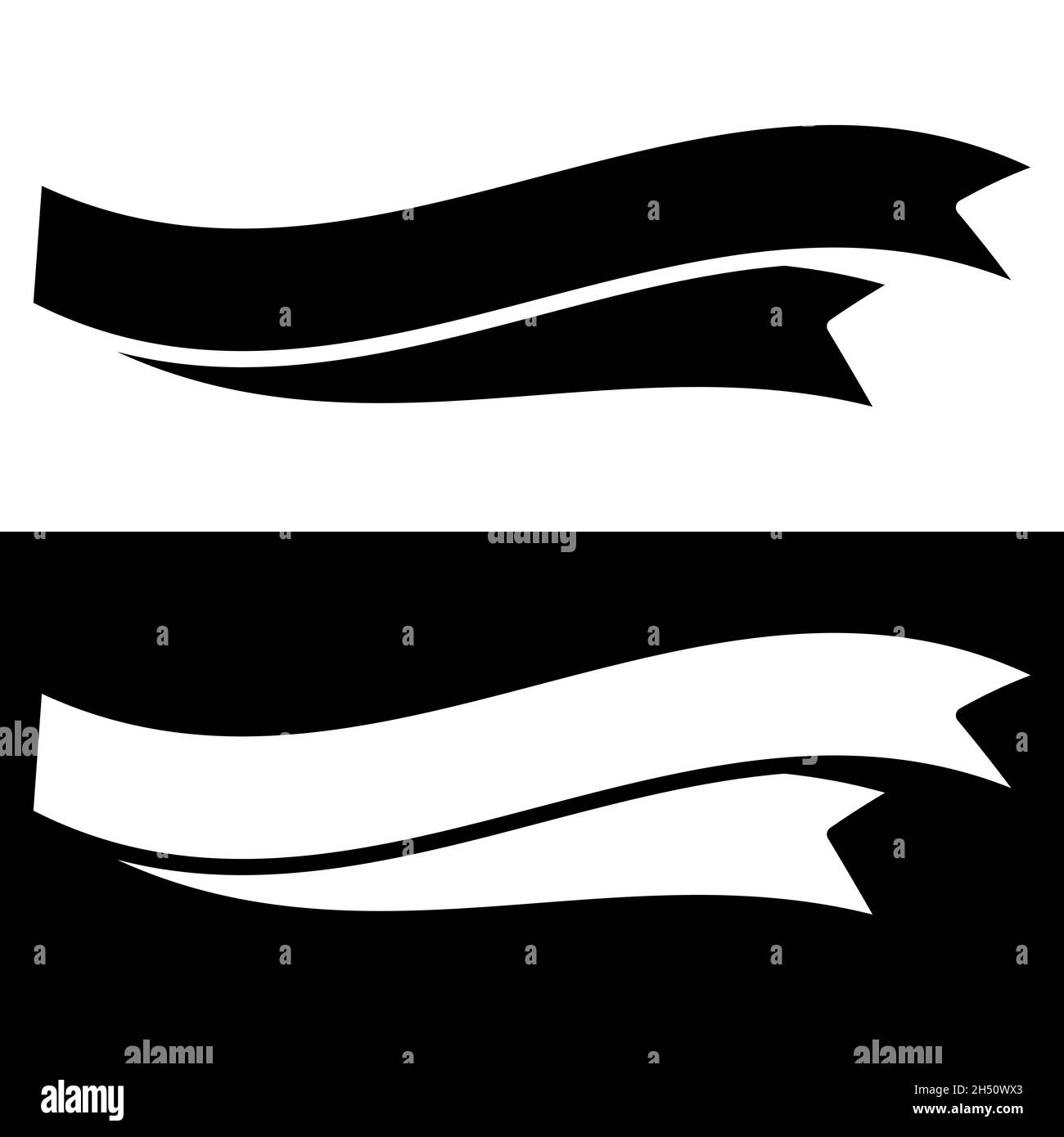 Banner, ribbon horizontal shape, design element - stock vector ...