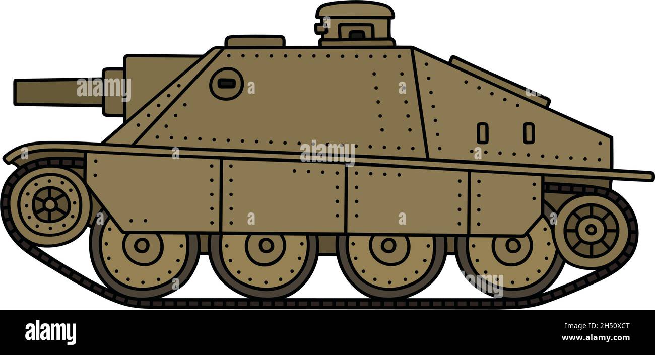 Hand drawing of a vintage sand tank destroyer Stock Vector Image & Art ...