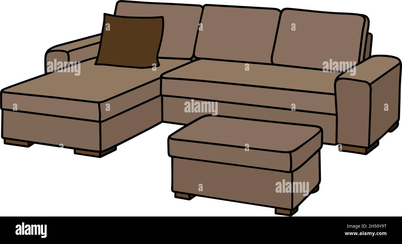 Hand drawing of a big beige couch Stock Vector Image & Art - Alamy
