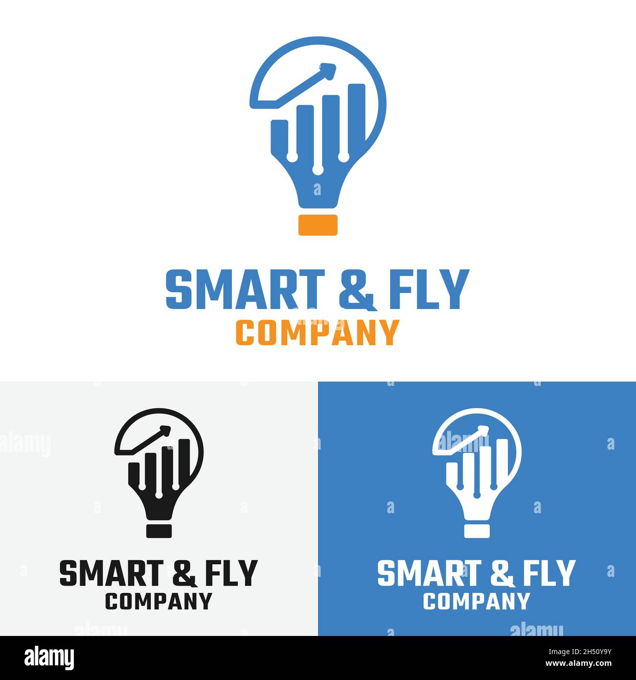 Smart Light Bulb Fly Arrow Growth Graph Success Investment Finance ...