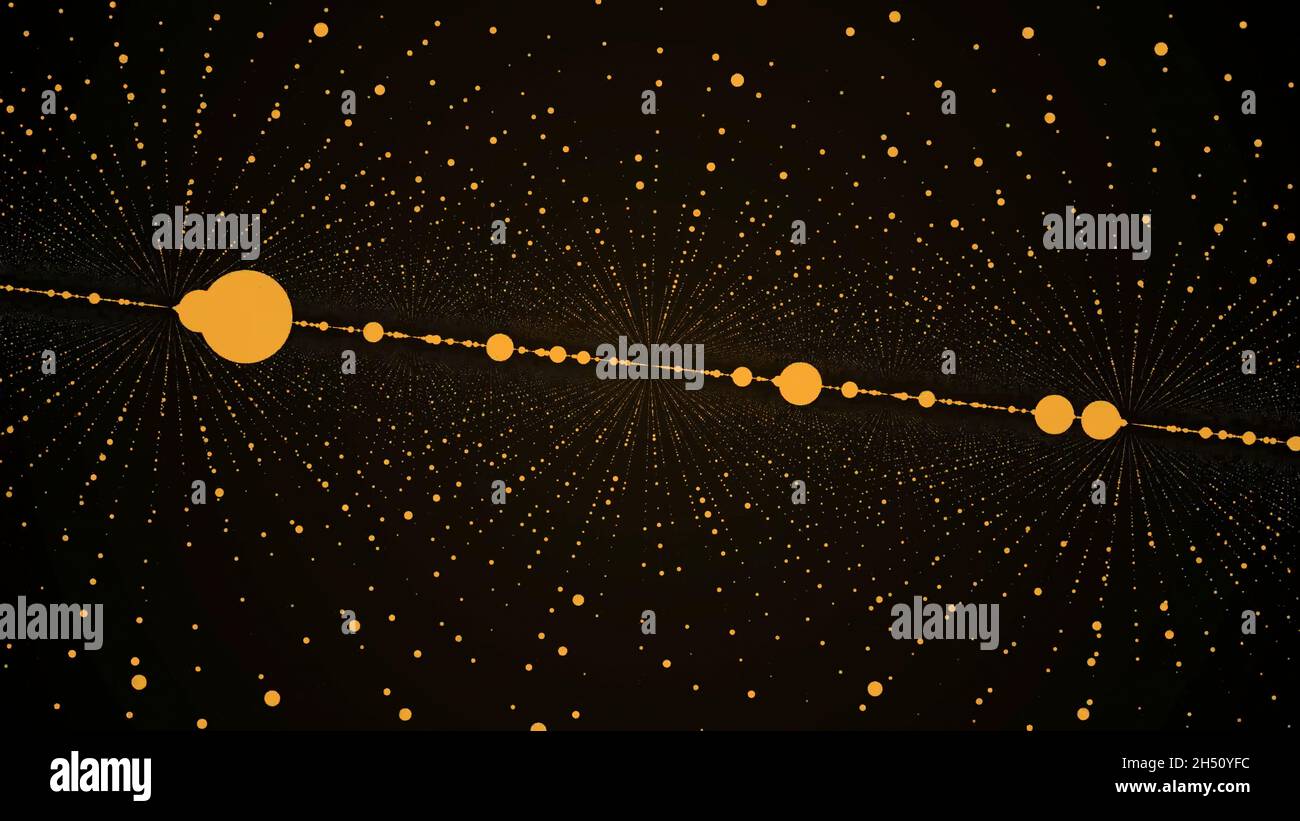 Abstract background with animation moving of dots. Magic flickering ...