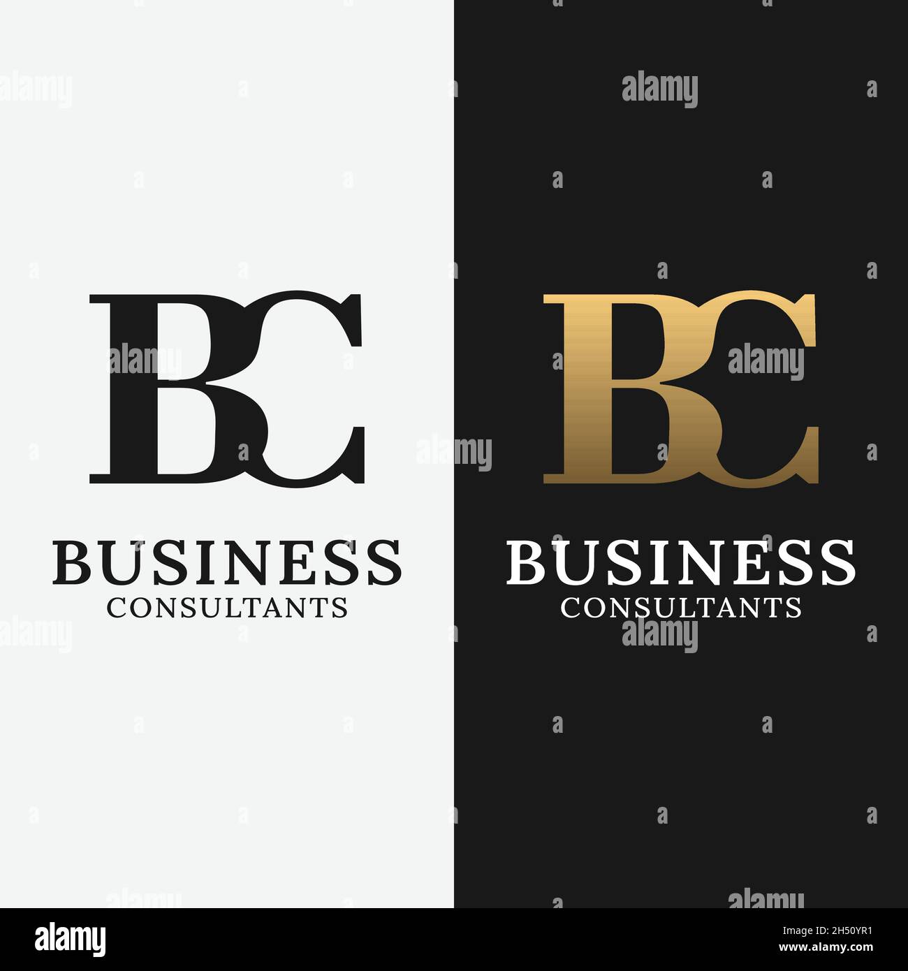Initial Letter B C BC CB Slab Serif Font for General Fashion Beauty ...