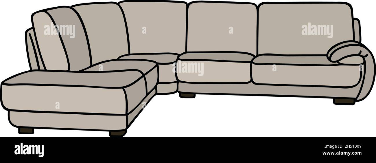 Hand drawing of a light big comfortable couch Stock Vector Image & Art ...