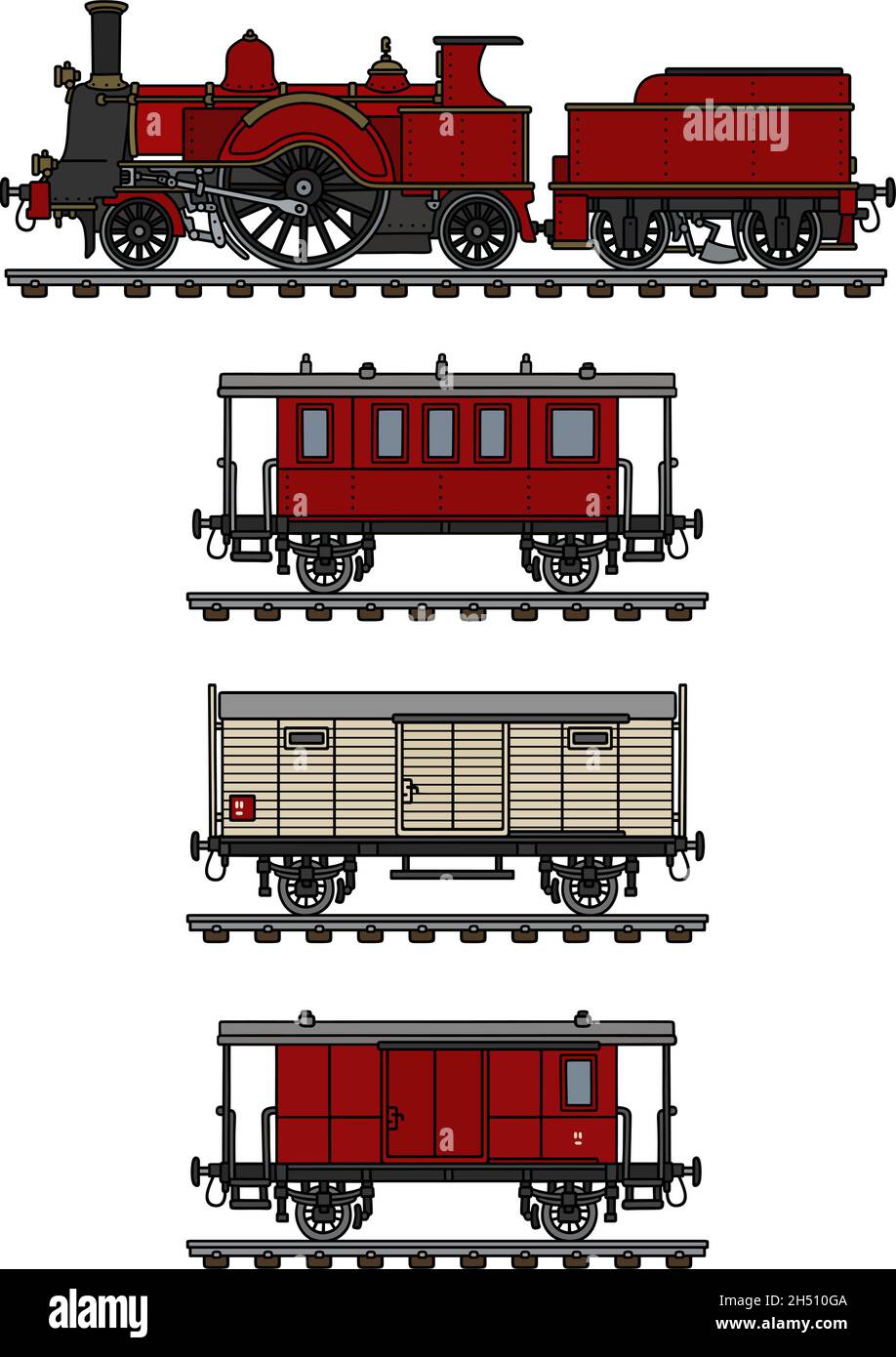 Old Steam Train Drawing
